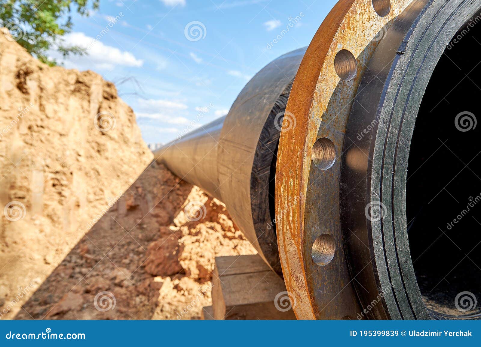 Water Pipe Flange for Connecting a Close-up Water System Stock Image ...