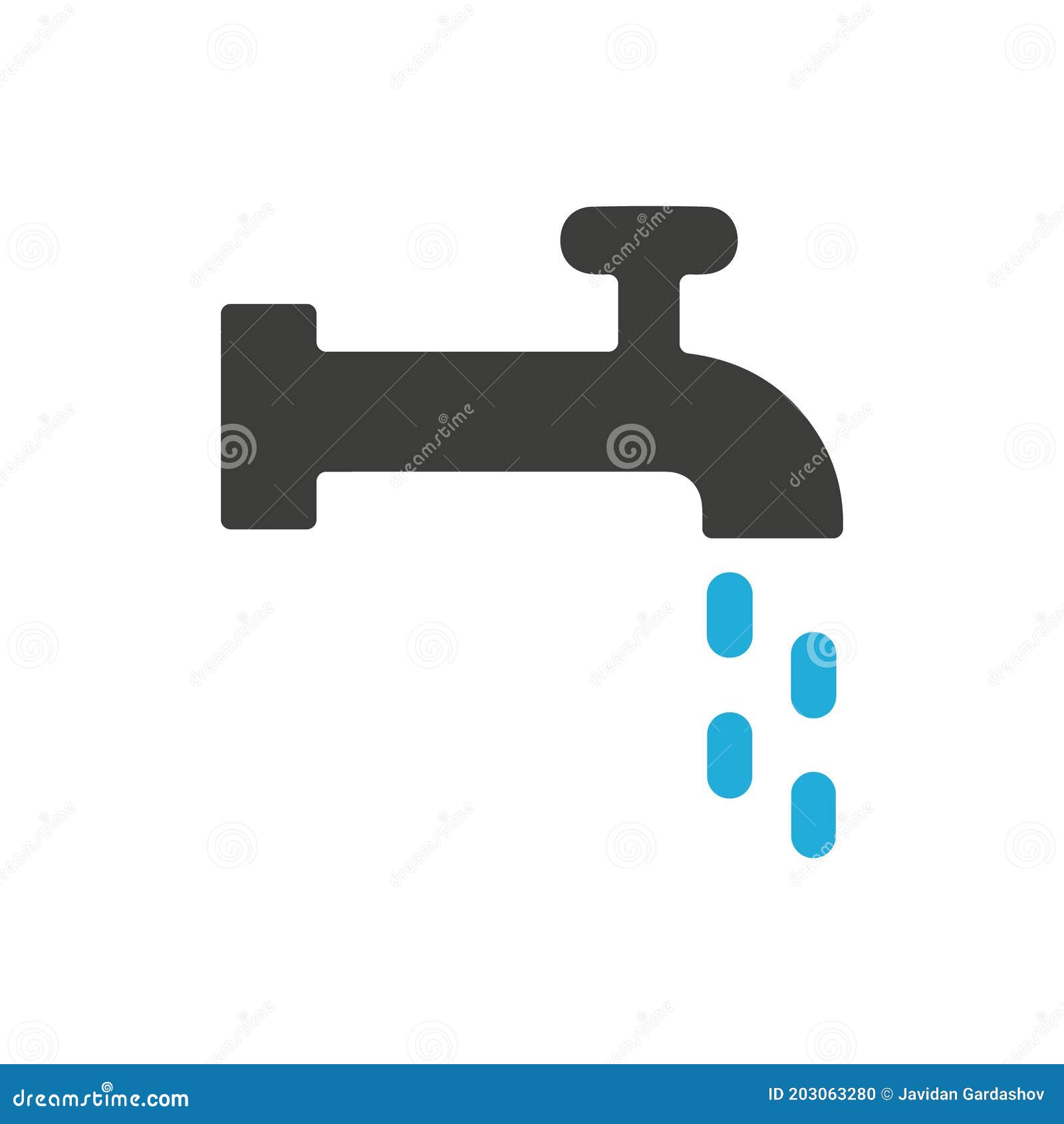 Water Pipe Icon on White Backround Eps 10 Stock Vector - Illustration ...