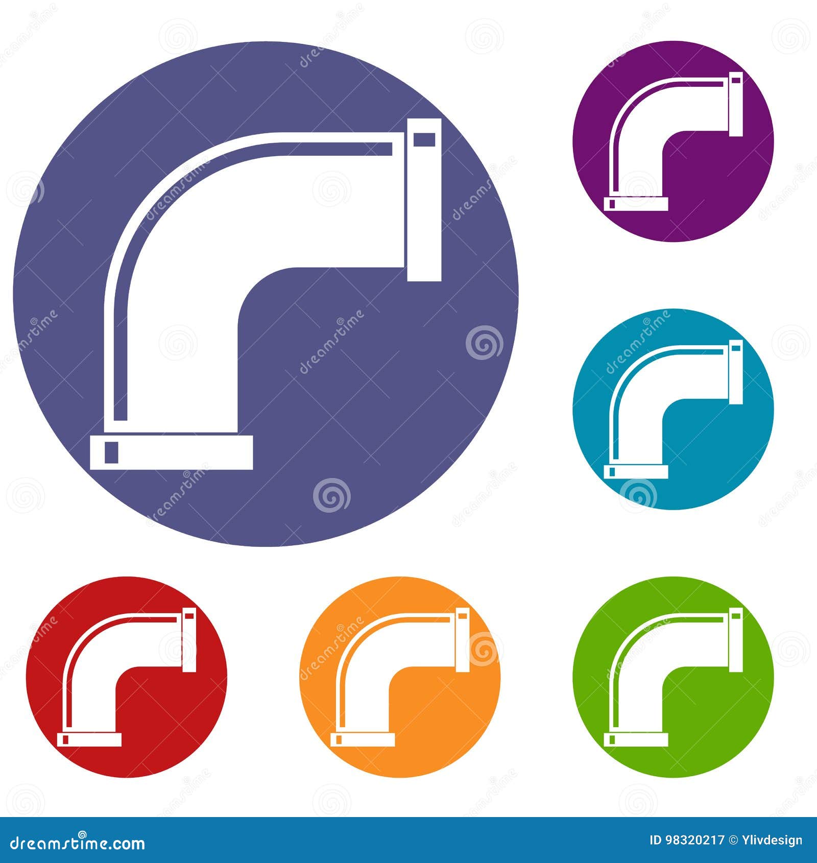 Water pipe icons set stock vector. Illustration of pressure - 98320217