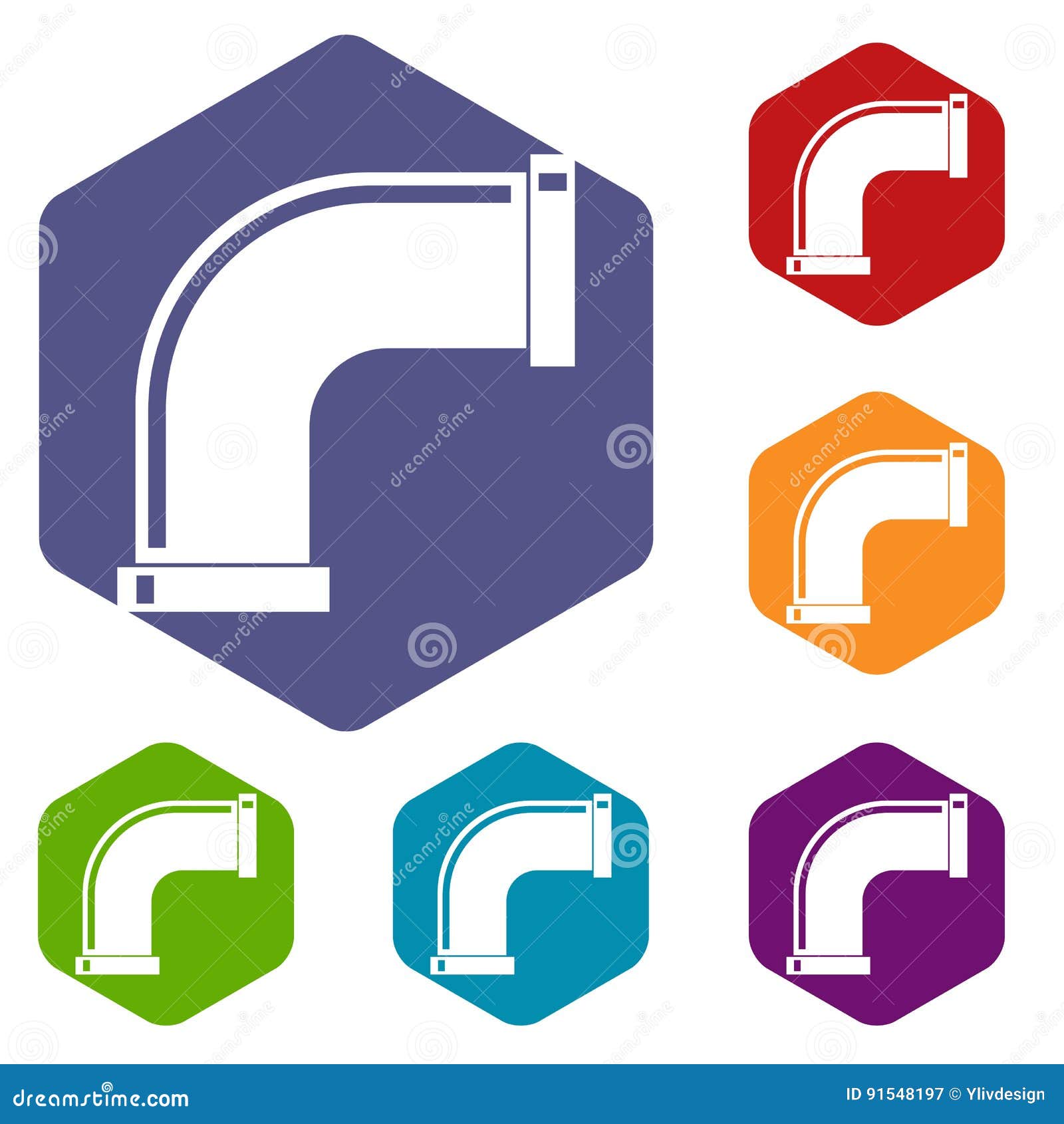 Water Pipe Icons Set Hexagon Stock Vector - Illustration of pieces ...