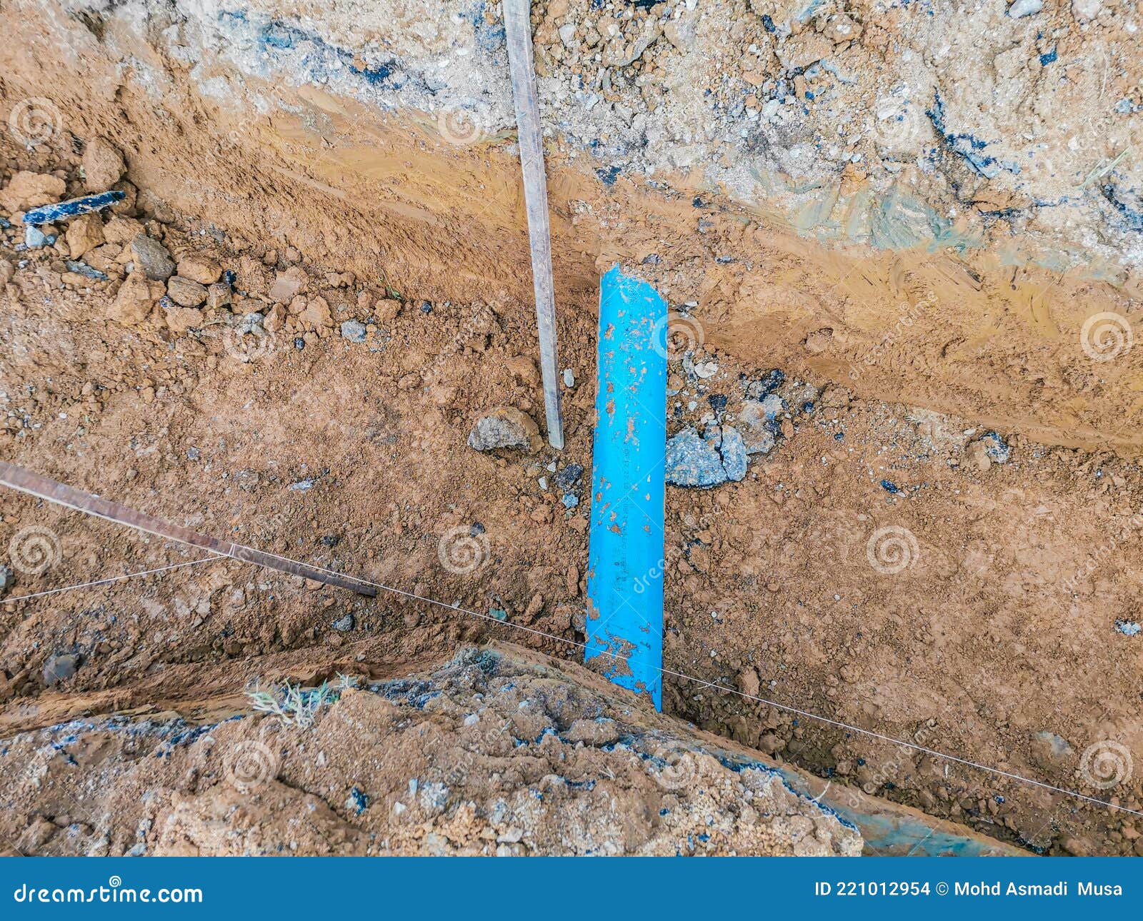 Water Pipe Installation Work for Local Facilities Stock Photo - Image ...