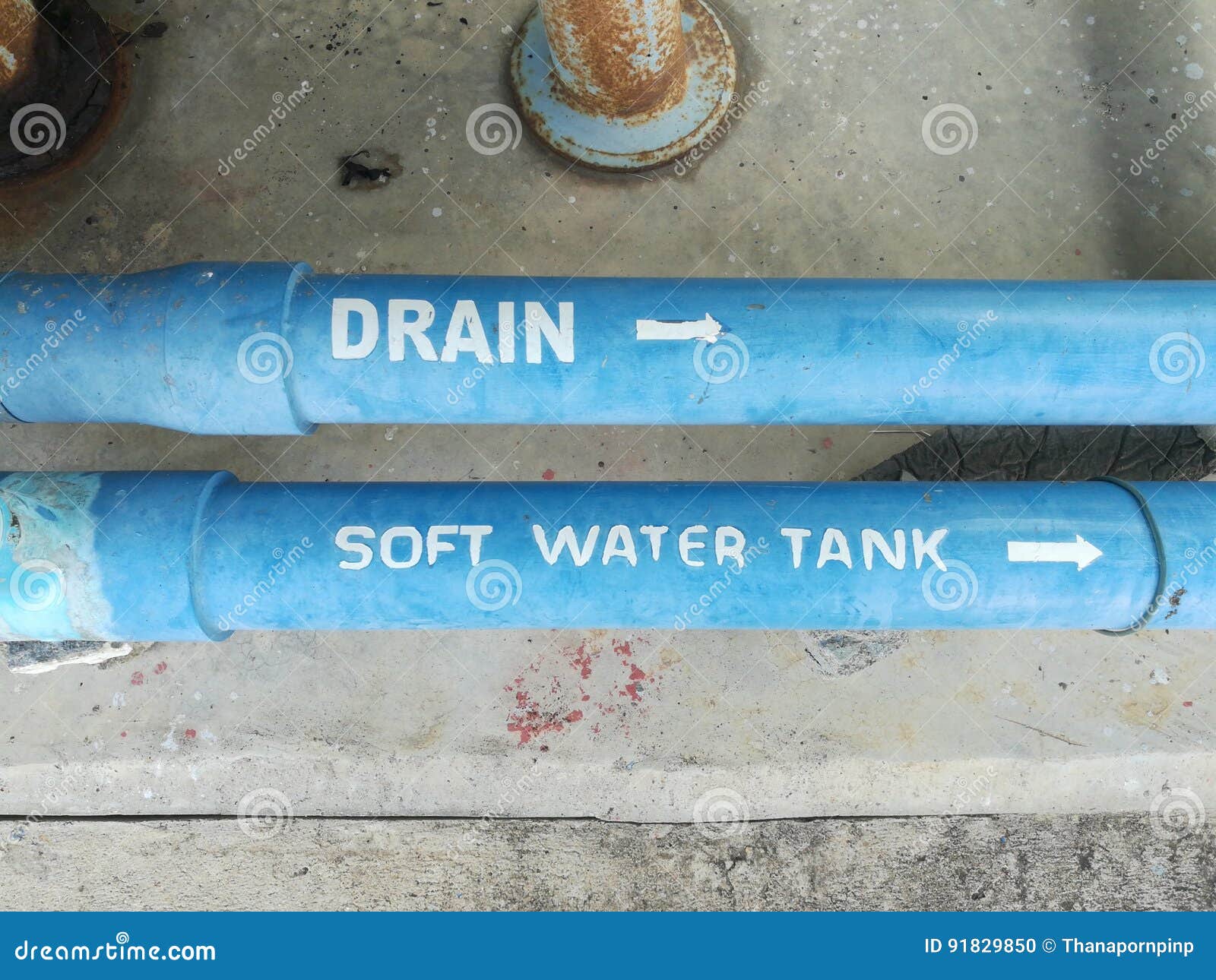 Water-pipe Line System in Industrial Factory. Stock Photo - Image of ...