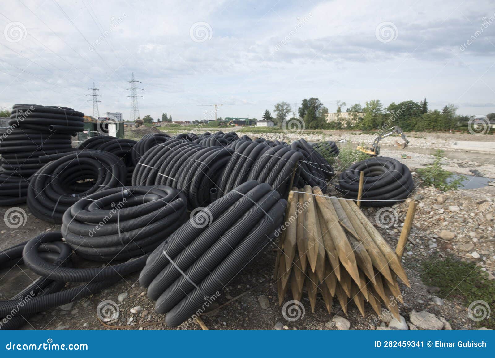 A water pipe or pipeline stock image. Image of facility - 282459341