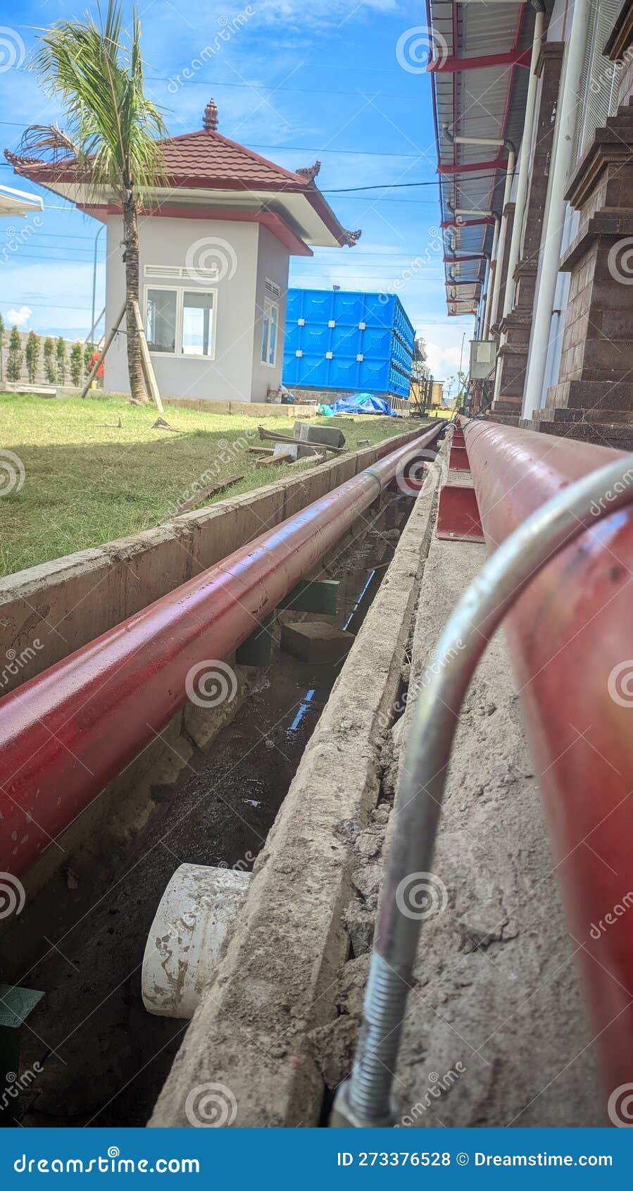 Water Pipe Project in Bali Waste Factory Stock Photo - Image of pipe ...