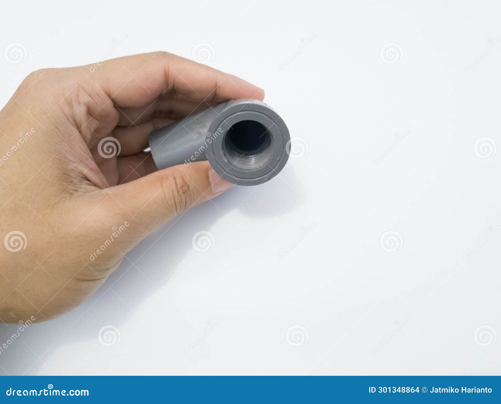 Water Pipe Turning Connection in Gray on White Background Stock Photo ...