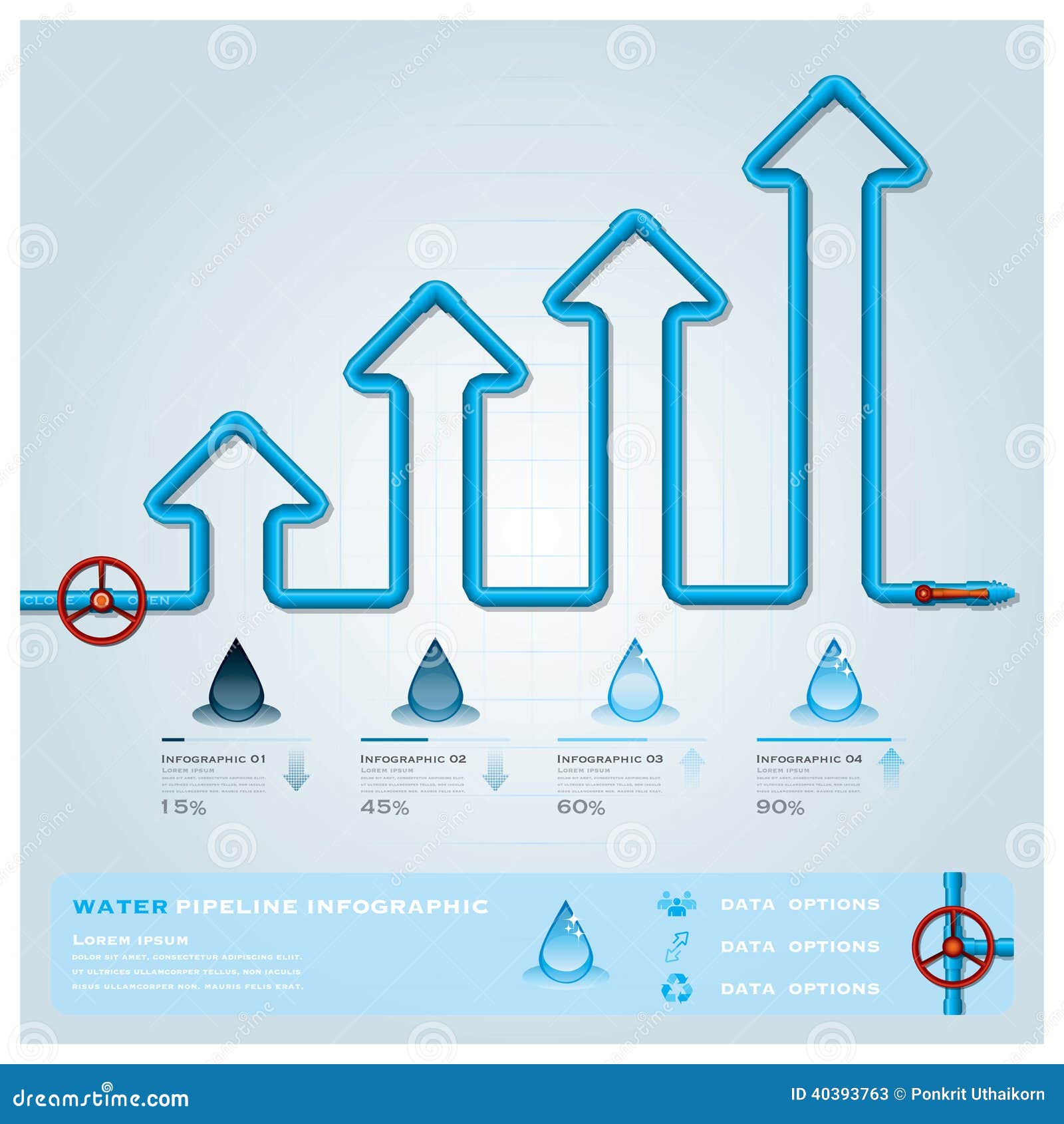 Water Pipeline Business Infographic Stock Vector - Illustration of ...