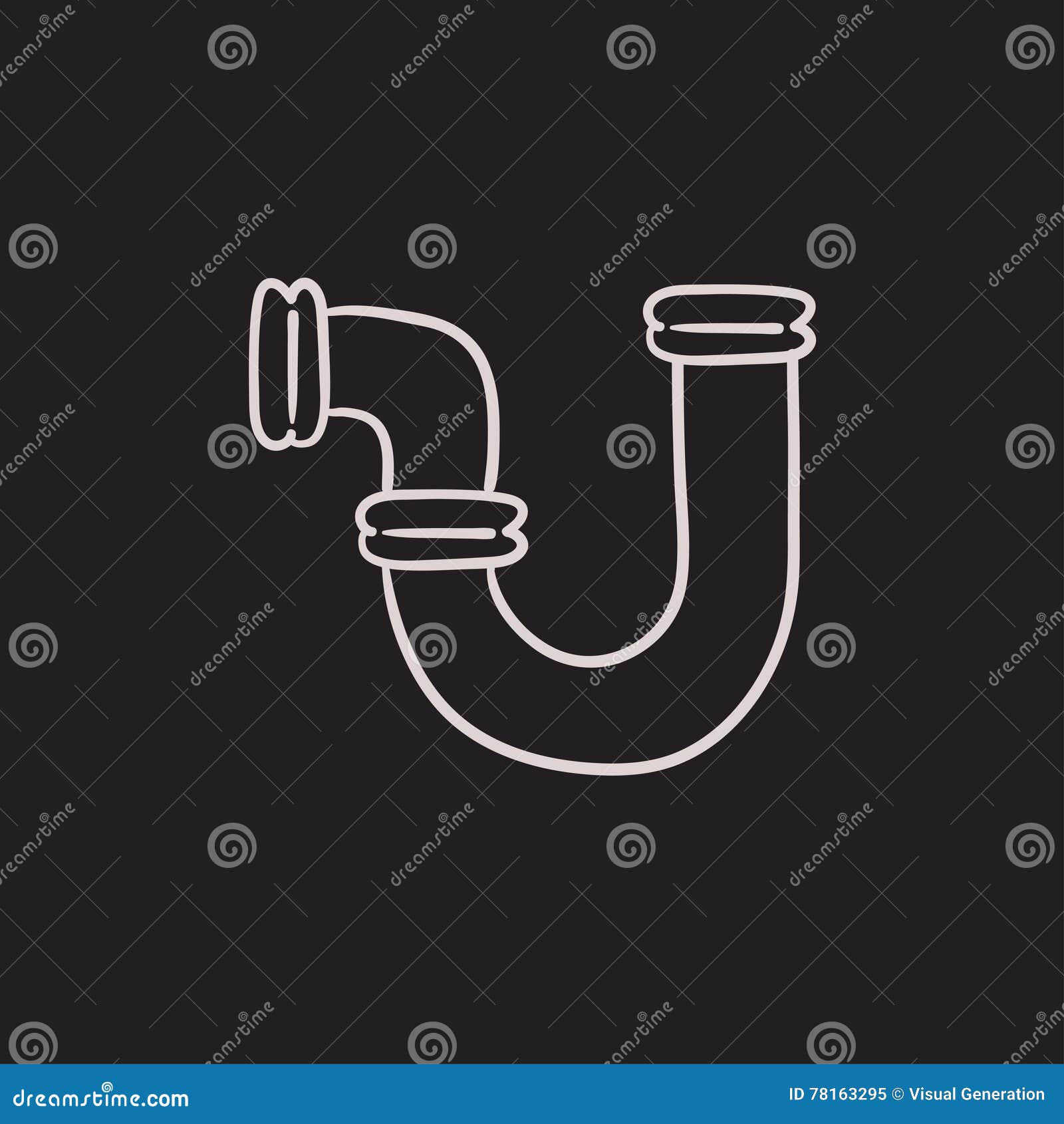 Water Pipeline Sketch Icon. Stock Vector - Illustration of pipe, pieces ...