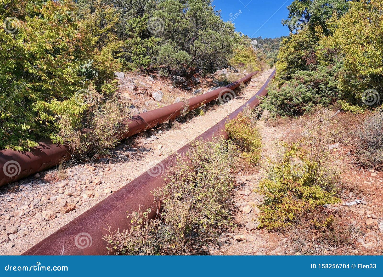 Water pipeline stock photo. Image of ground, iron, landscaped - 158256704