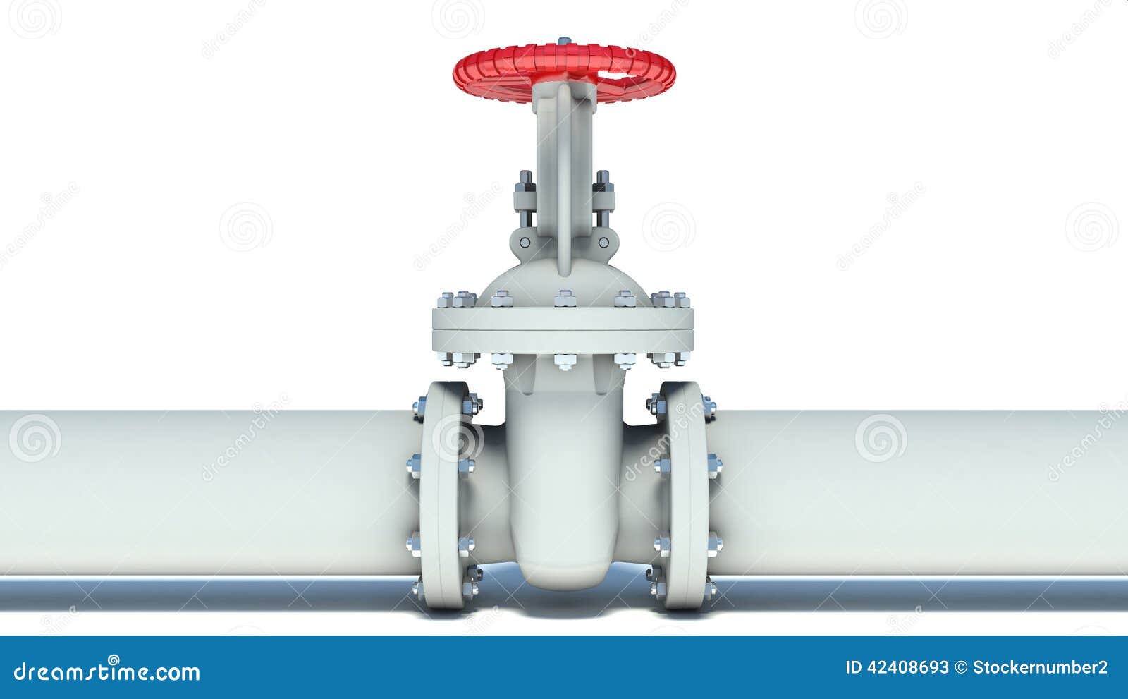 Water Pipeline with Valve. Isolated on White Background Stock ...