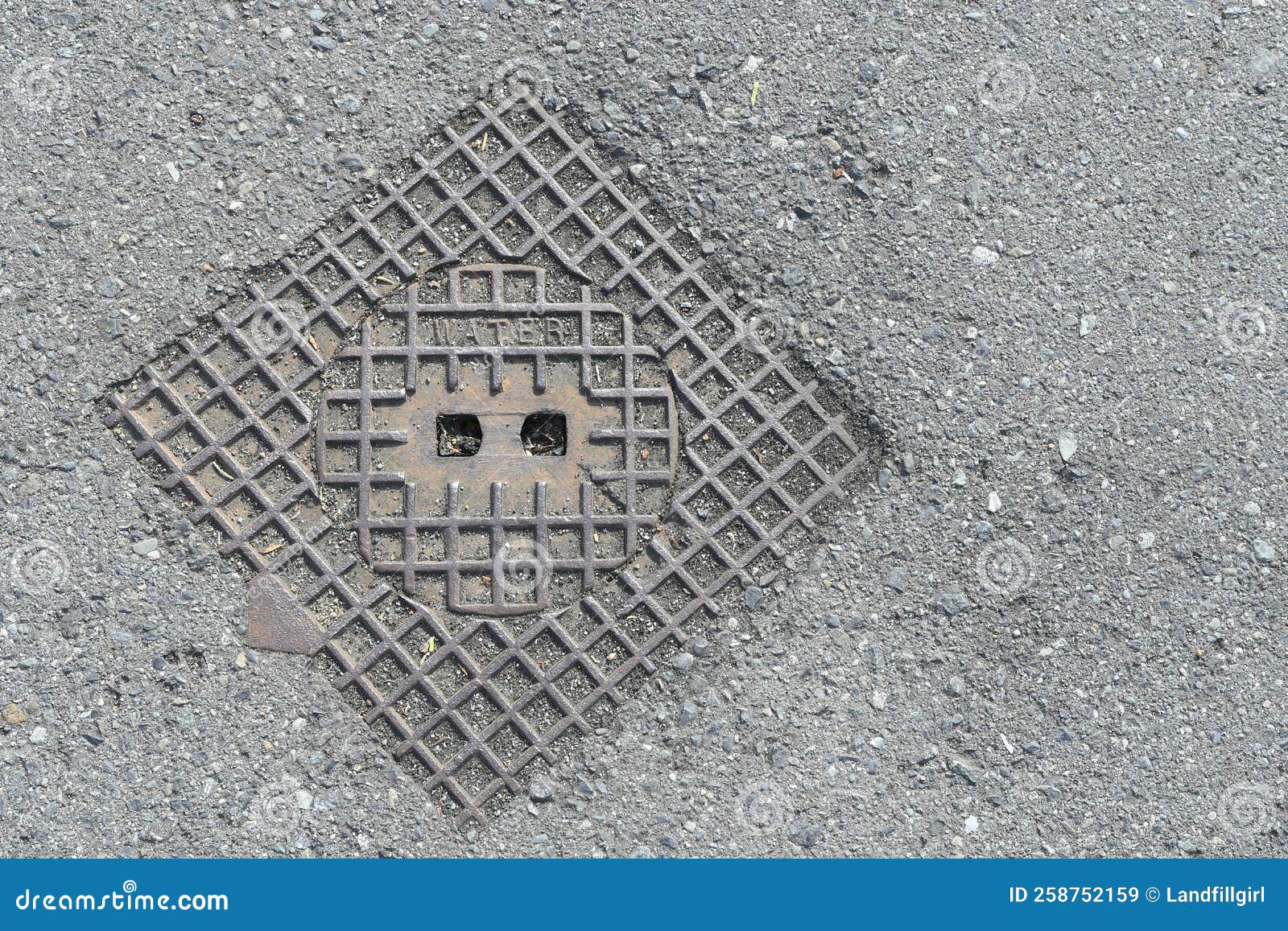 Water Pipes Access Lid stock image. Image of rain, drainage - 258752159