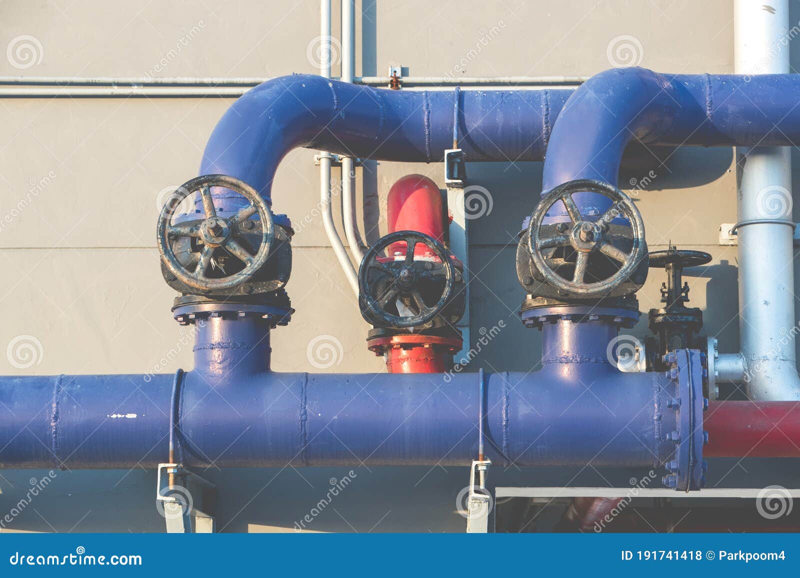 Water Pipes on Building Wall Stock Photo - Image of connect, pipe ...