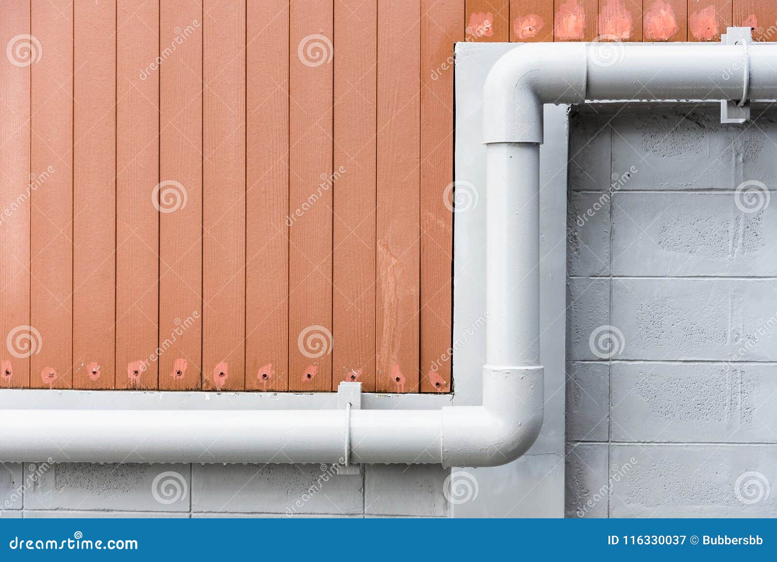 Water Pipes on Cement Wall of Building. Stock Image - Image of plumbing ...