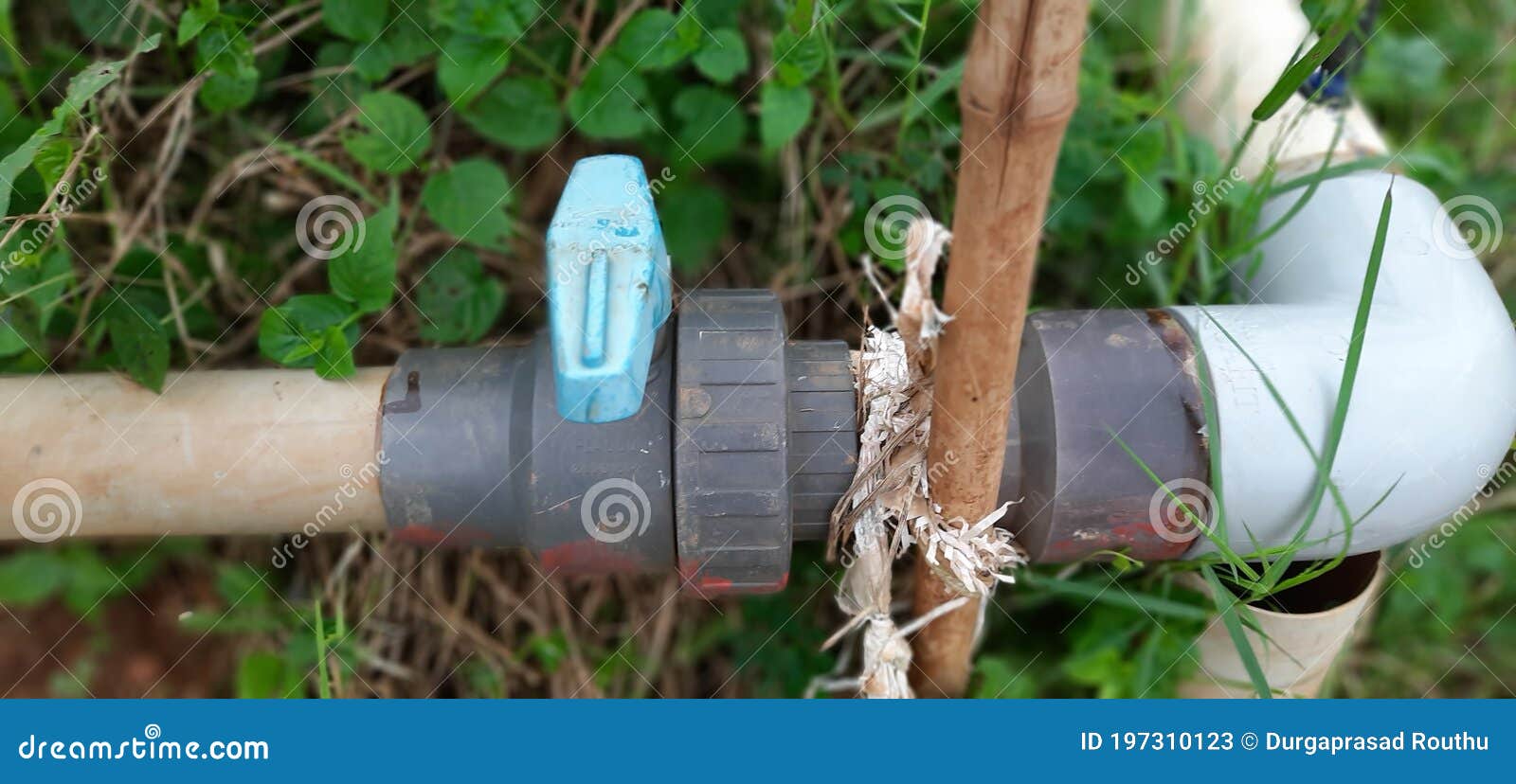 Water Pipes Connection in Field Stock Image - Image of field ...