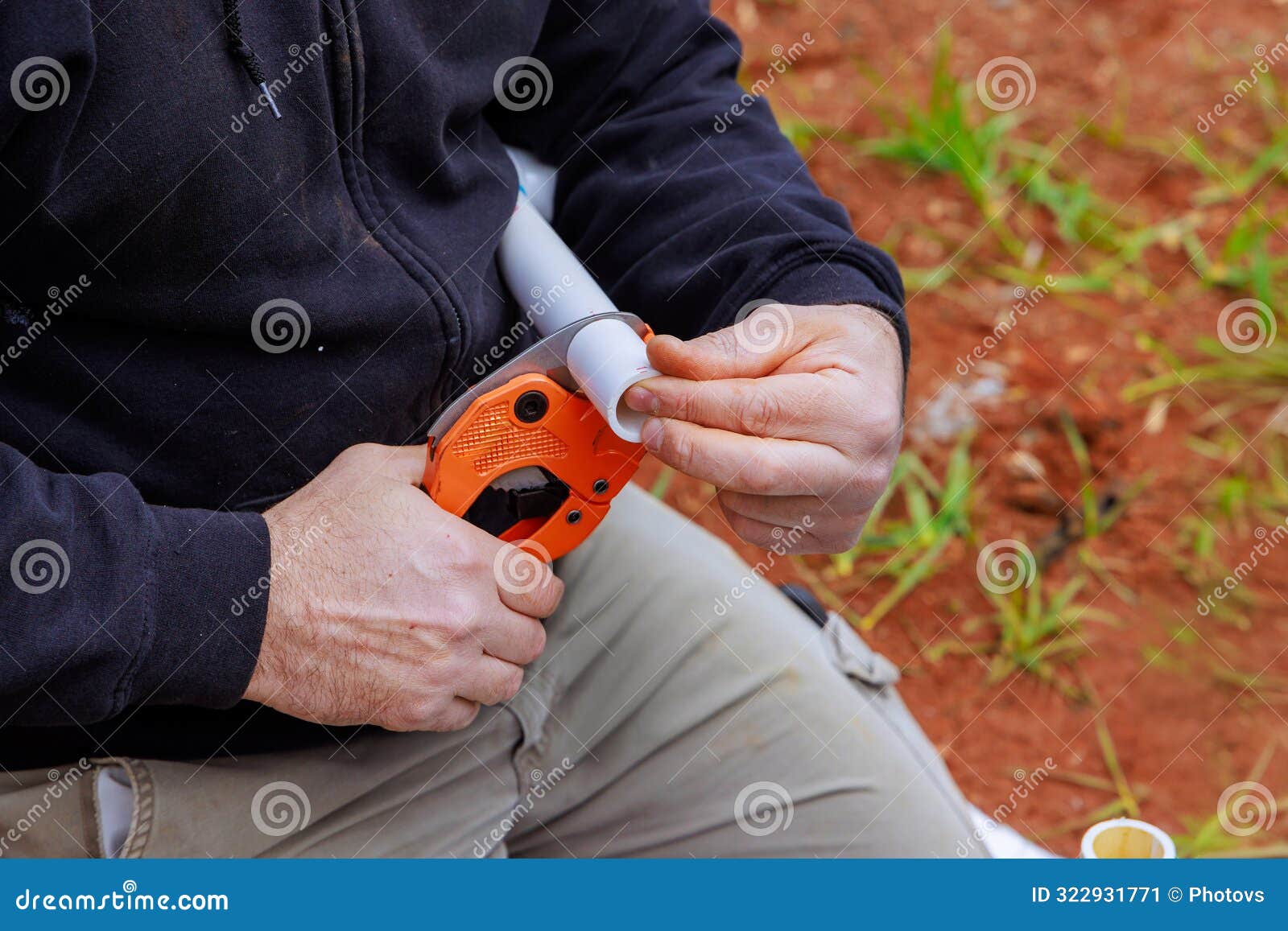 Water Pipes are Cut Using Special Scissors by Plumbers when they are a ...