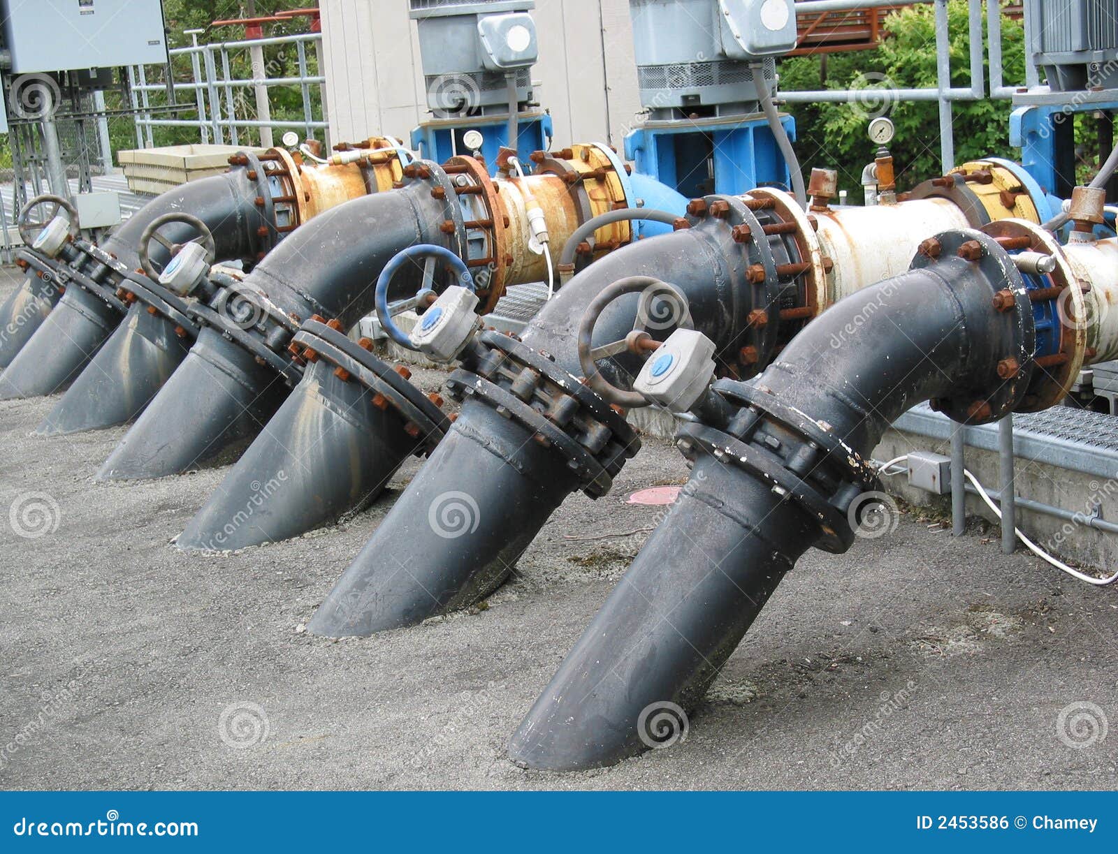Water Pipes at Fish Hatchery Stock Photo - Image of pumps, machinery ...