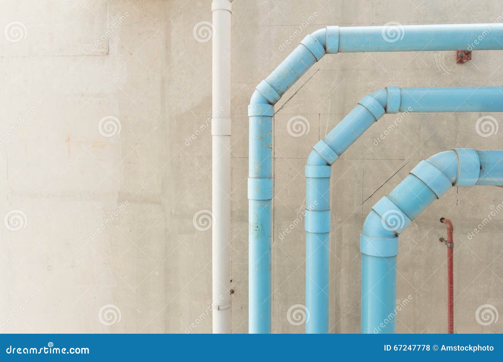 Water Pipes Hanging on Cement Ceiling of Building Stock Photo - Image ...