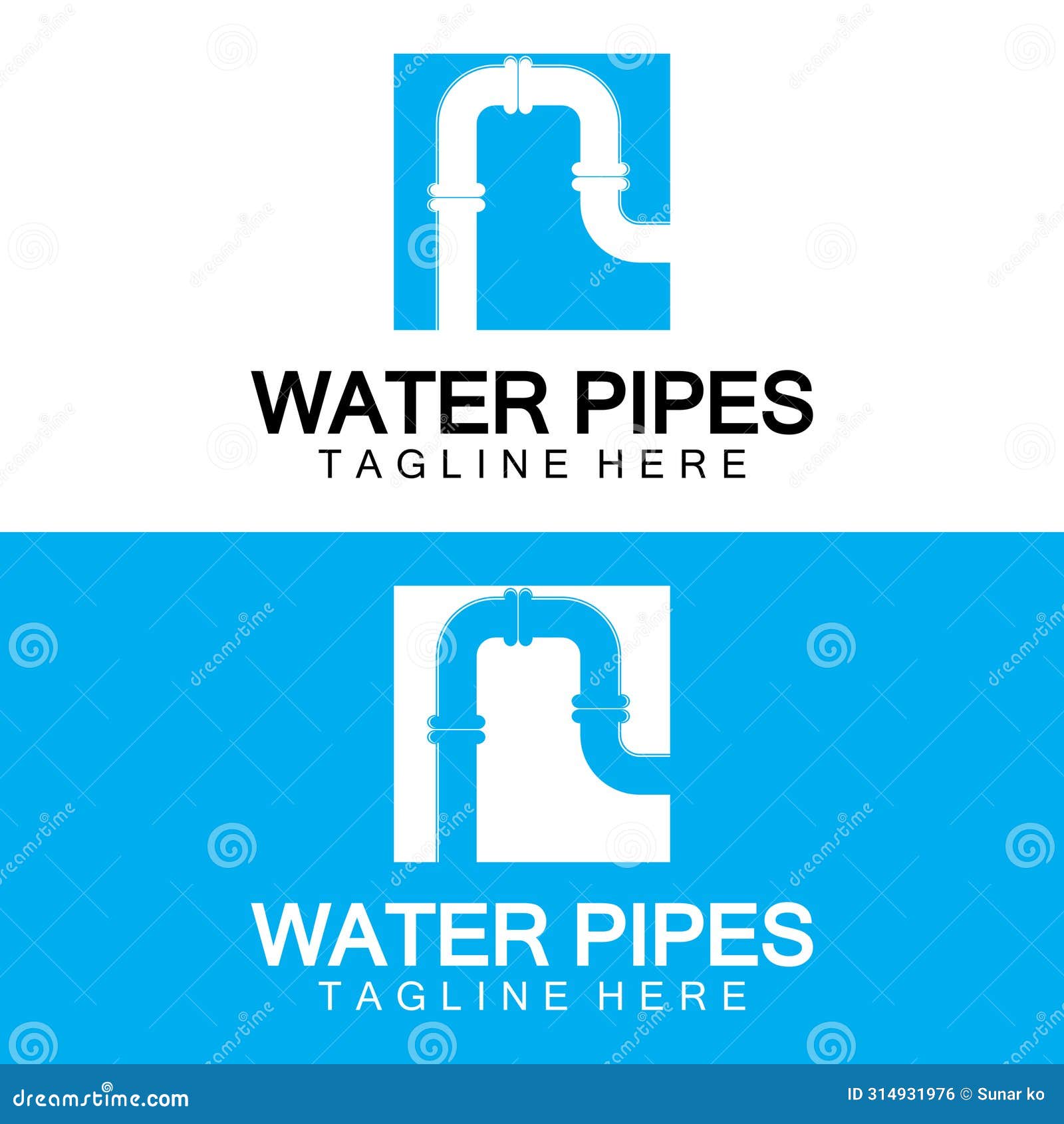 Water Pipes Logo Icon Design Template - Vector Stock Illustration ...