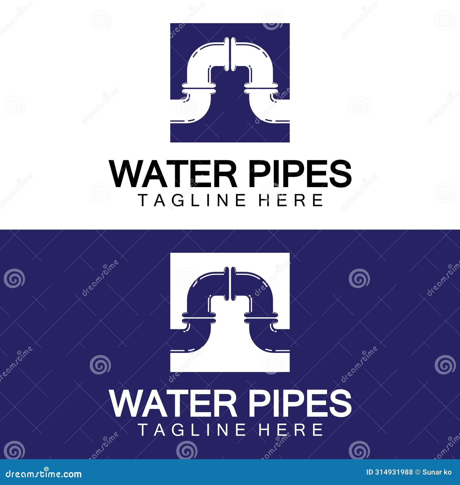 Water Pipes Logo Icon Design Template - Vector Stock Illustration ...
