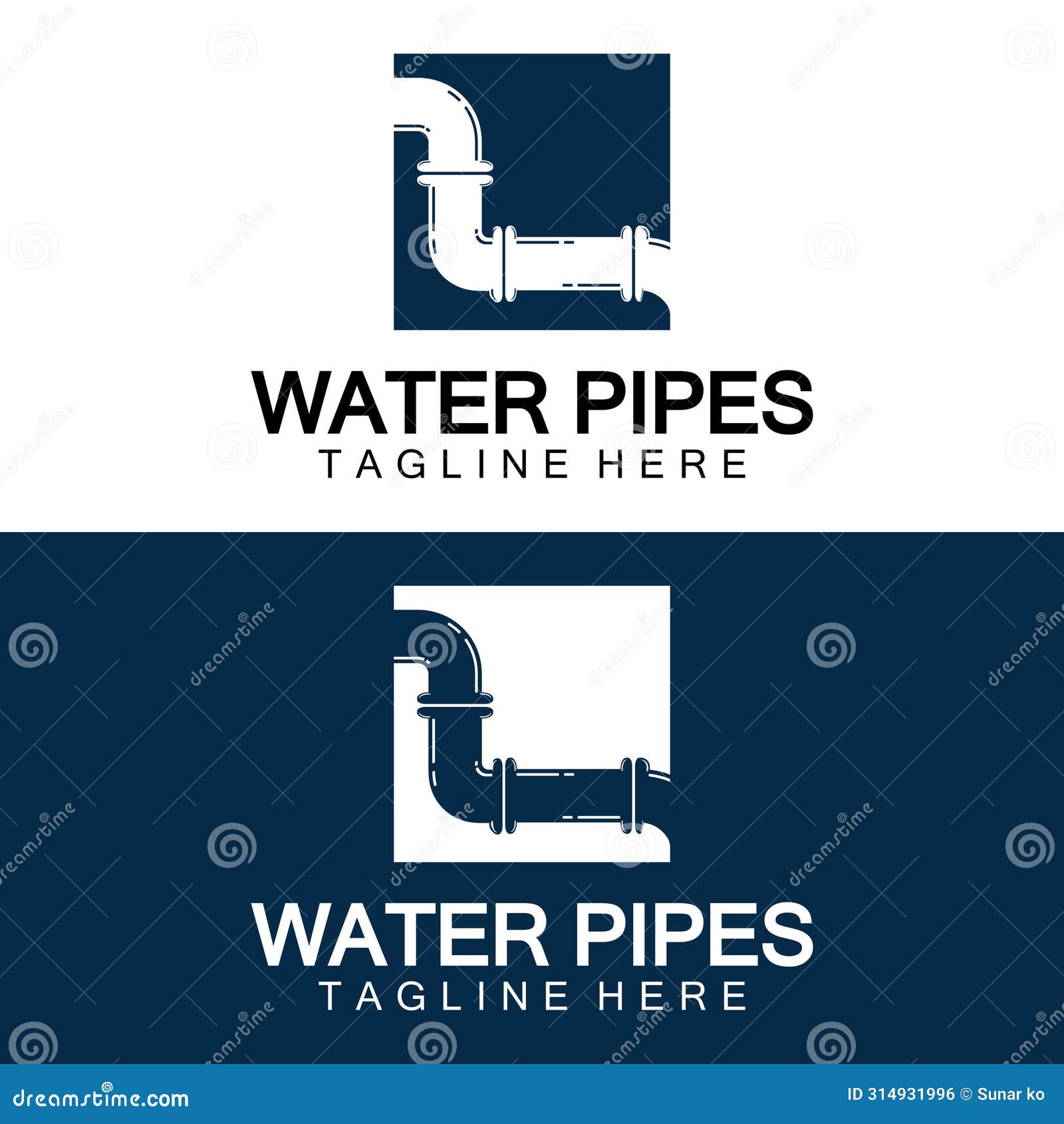 Water Pipes Logo Icon Design Template - Vector Stock Illustration ...