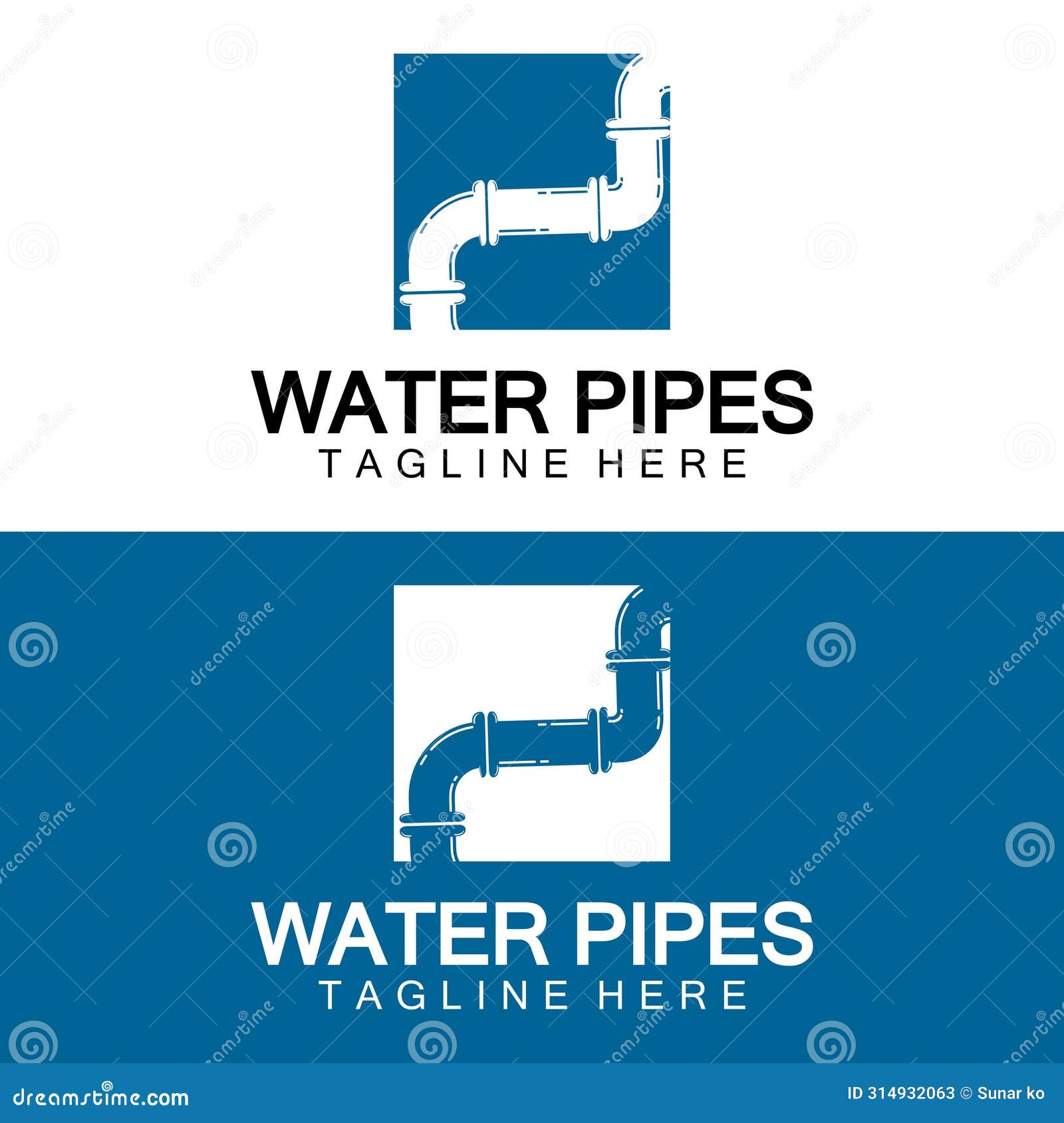 Water Pipes Logo Icon Design Template - Vector Stock Illustration ...