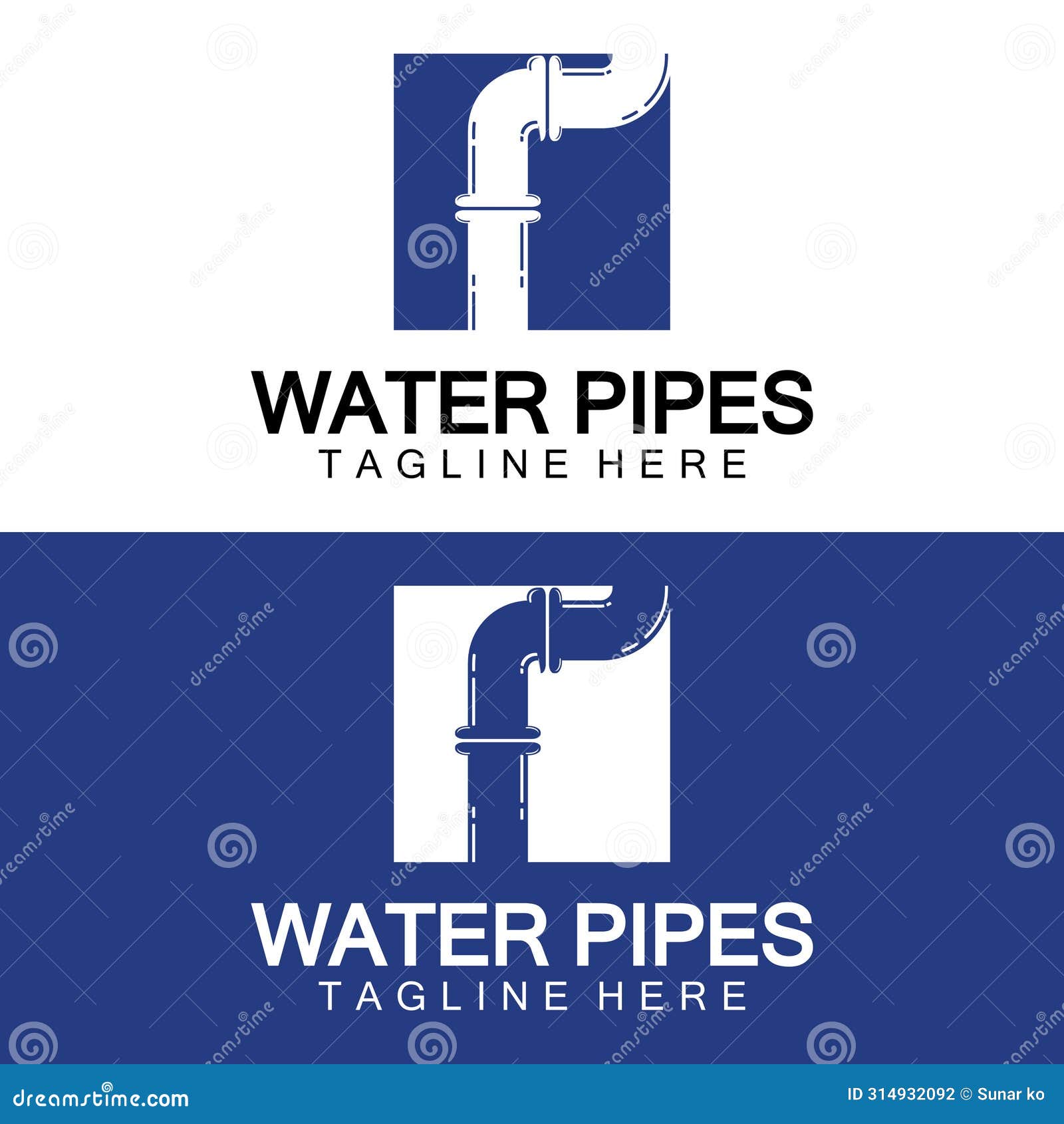 Water Pipes Logo Icon Design Template - Vector Stock Illustration ...