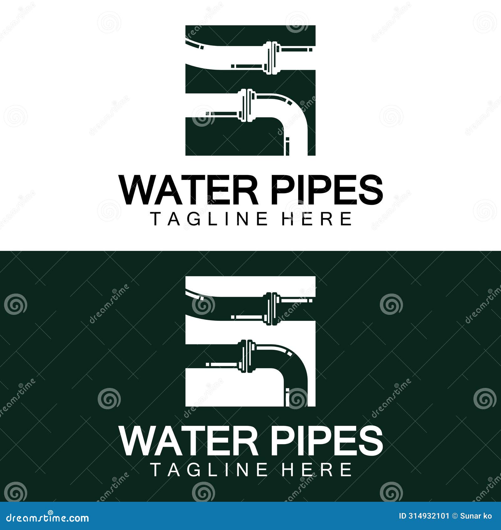Water Pipes Logo Icon Design Template - Vector Stock Illustration ...