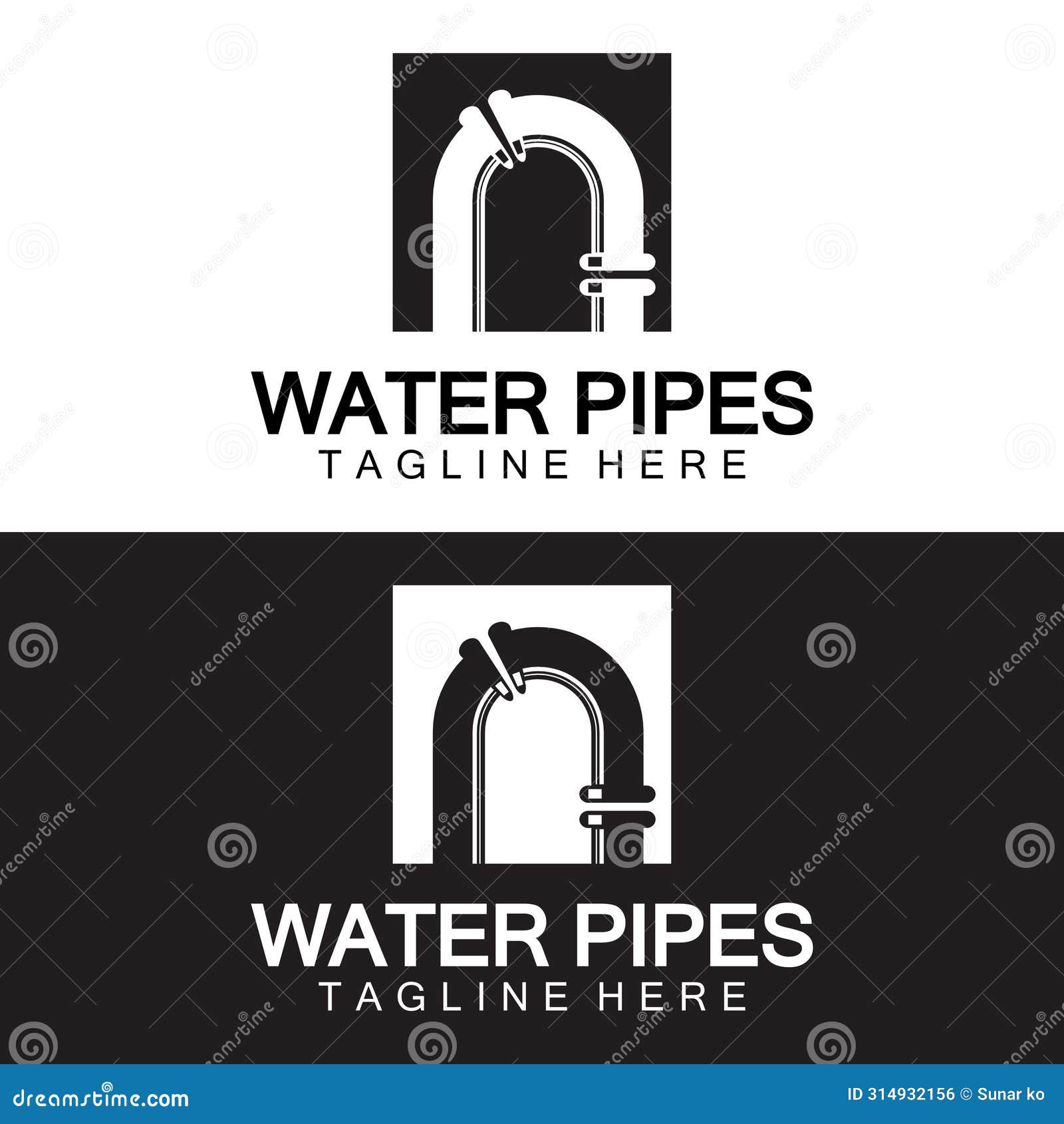 Water Pipes Logo Icon Design Template - Vector Stock Illustration ...