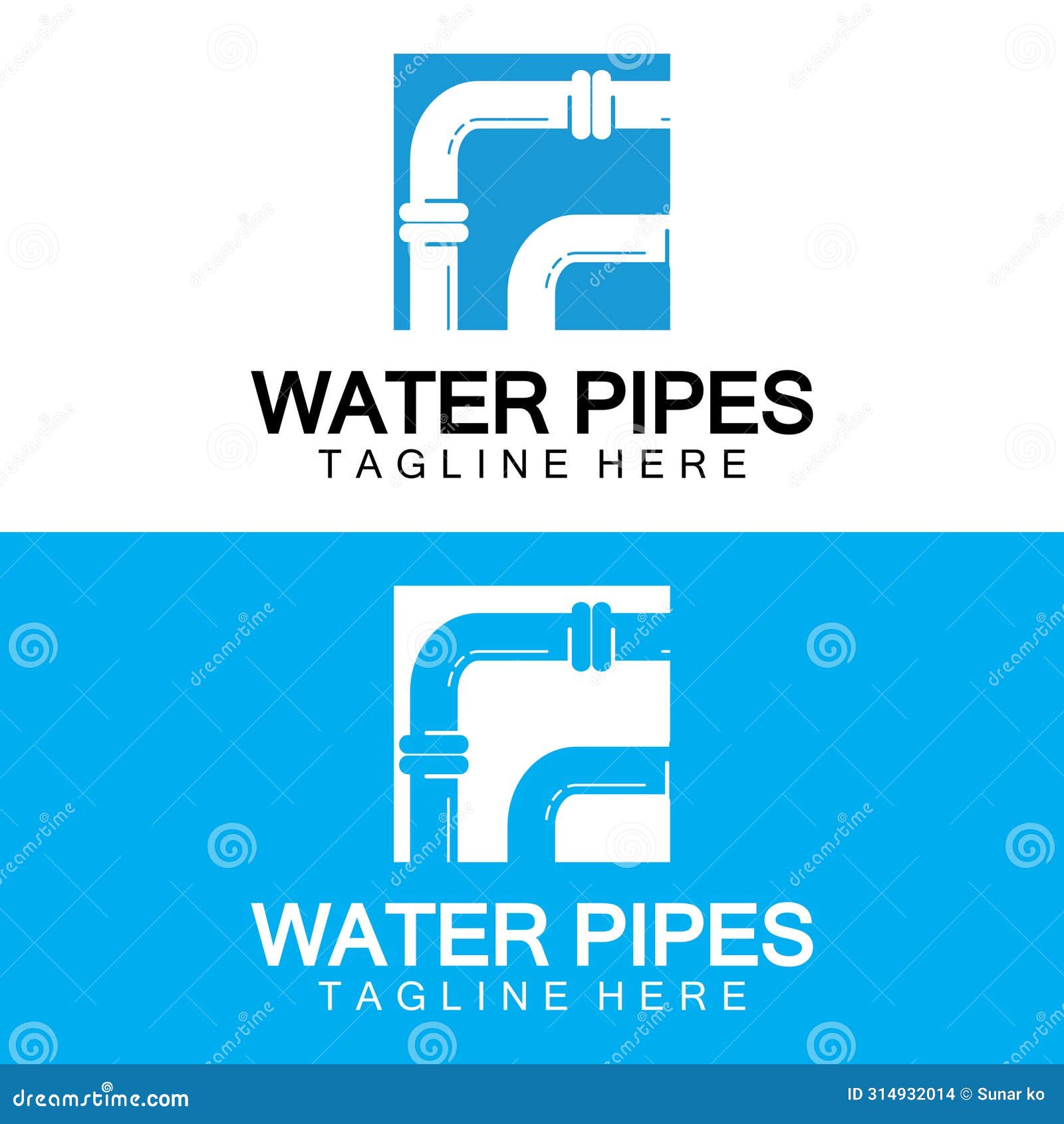 Water Pipes Logo Icon Design Template - Vector Stock Illustration ...