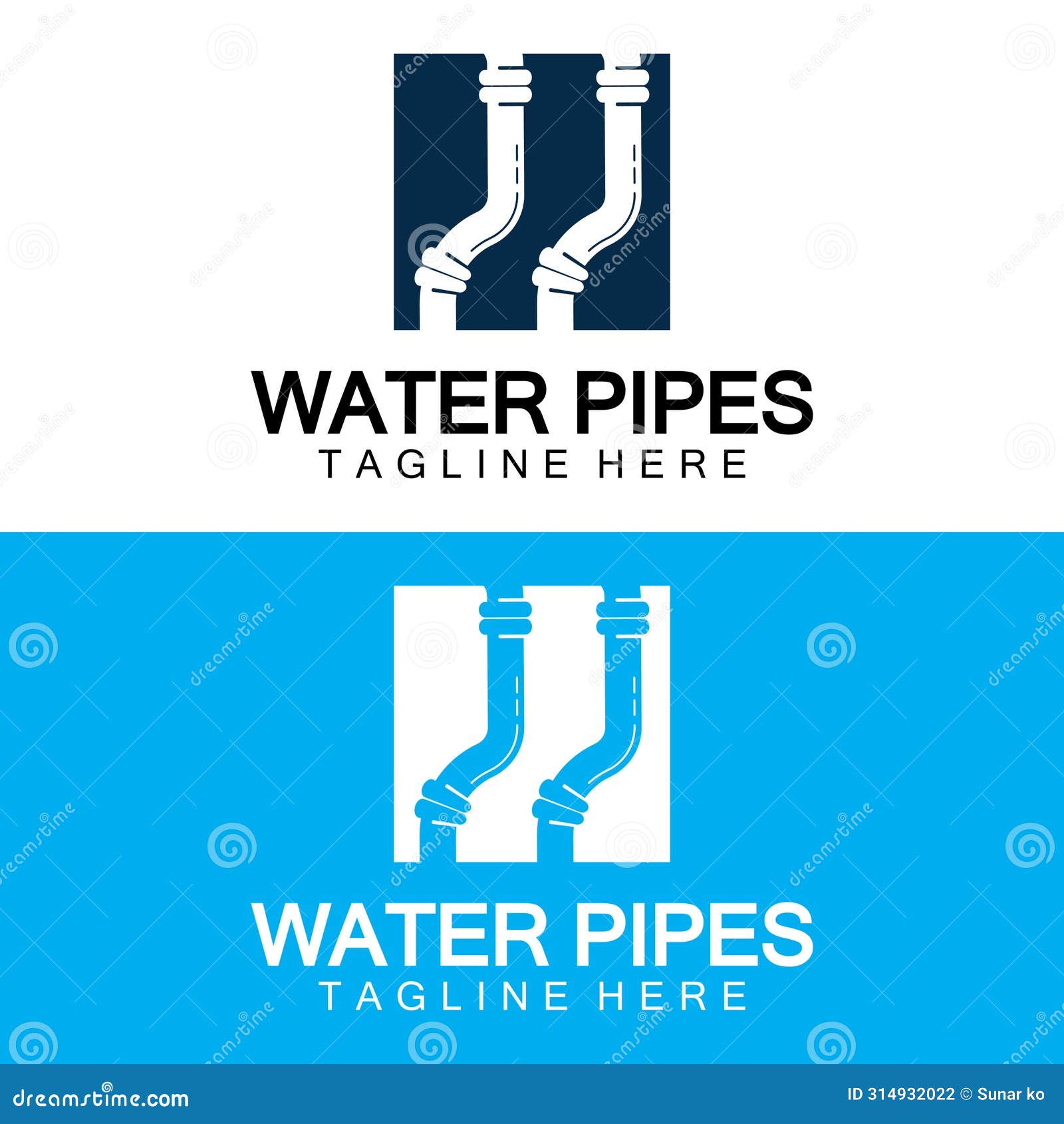 Water Pipes Logo Icon Design Template - Vector Stock Illustration ...