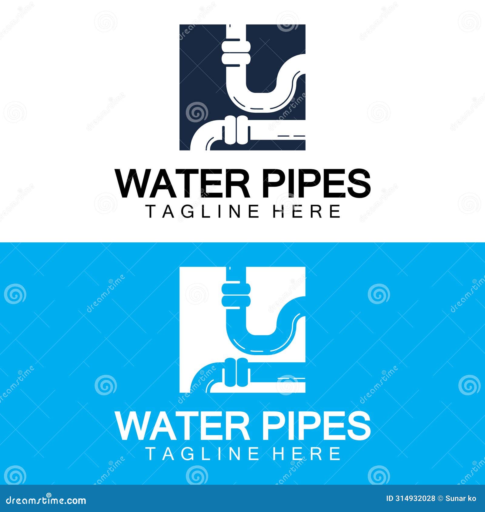 Water Pipes Logo Icon Design Template - Vector Stock Illustration ...