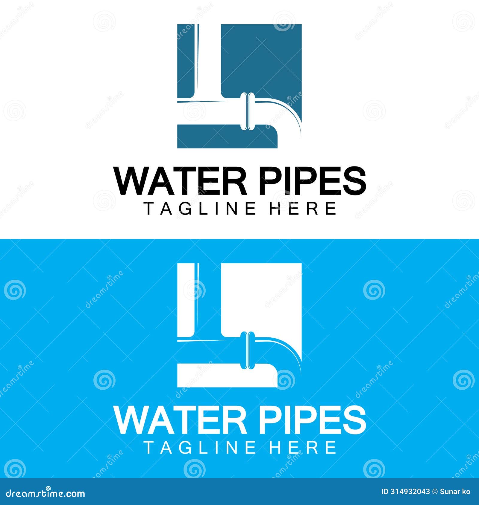 Water Pipes Logo Icon Design Template - Vector Stock Illustration ...
