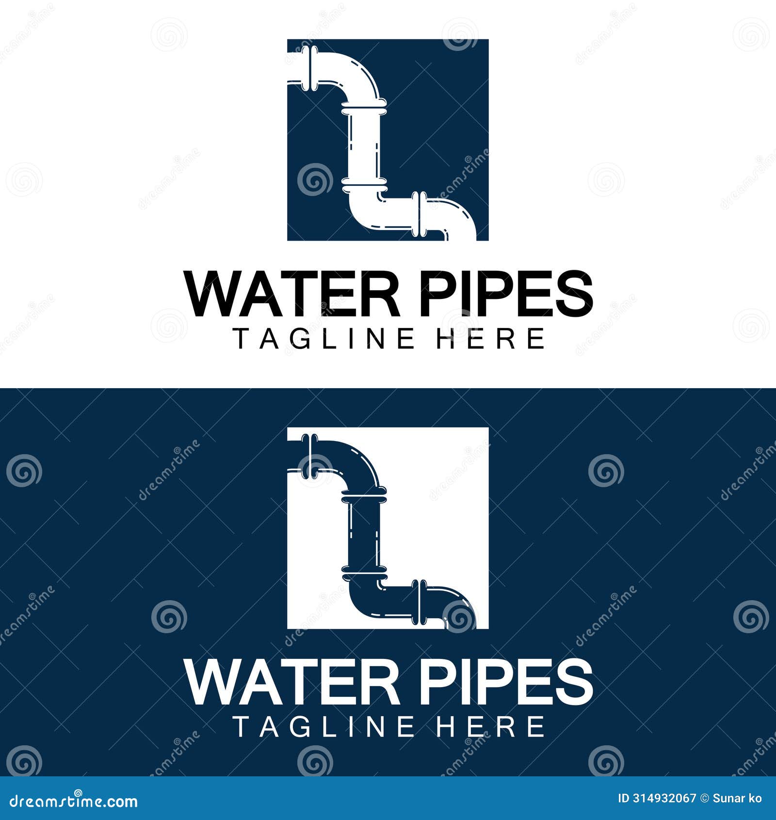 Water Pipes Logo Icon Design Template - Vector Stock Illustration ...