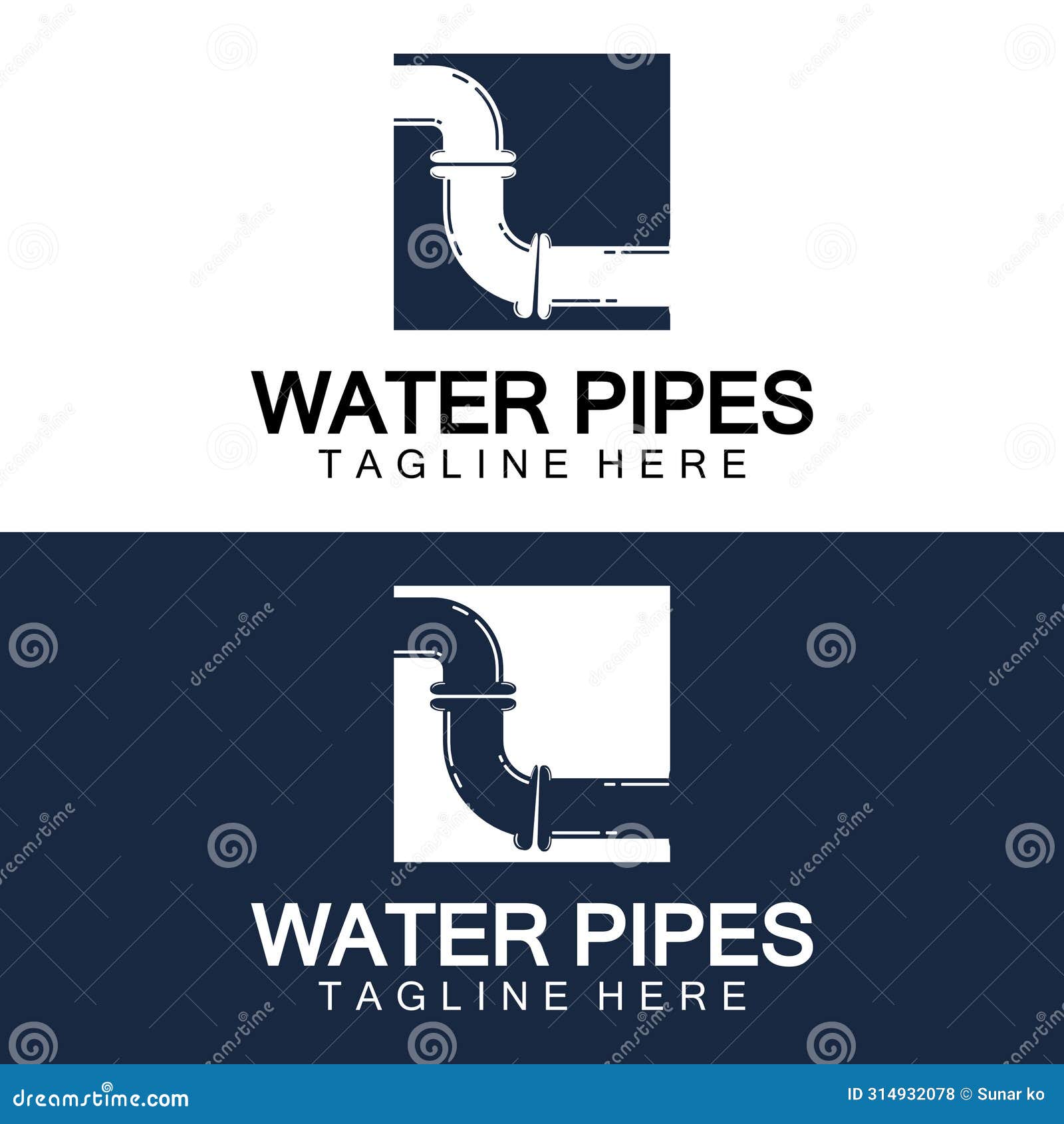 Water Pipes Logo Icon Design Template - Vector Stock Illustration ...