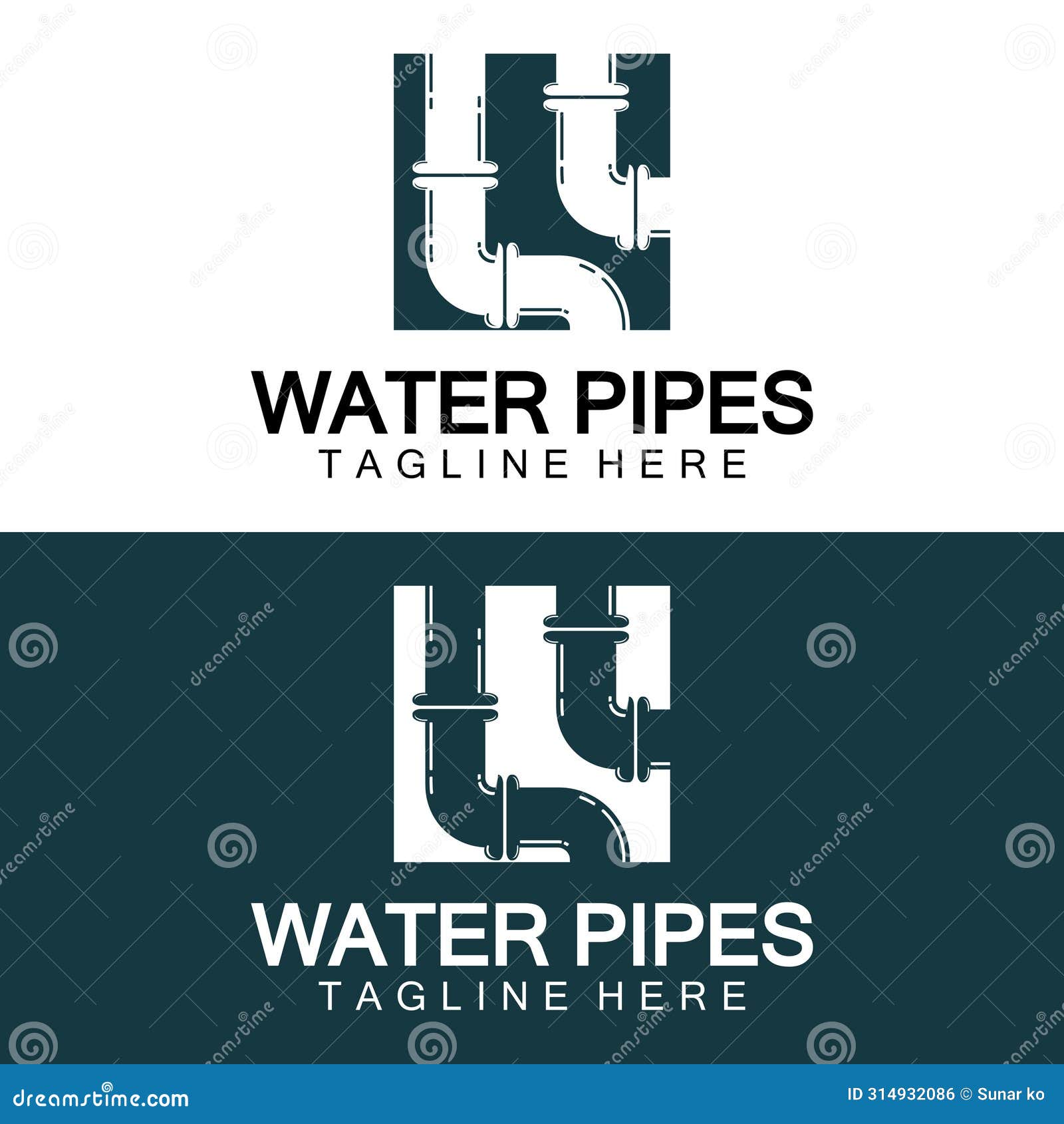 Water Pipes Logo Icon Design Template - Vector Stock Illustration ...