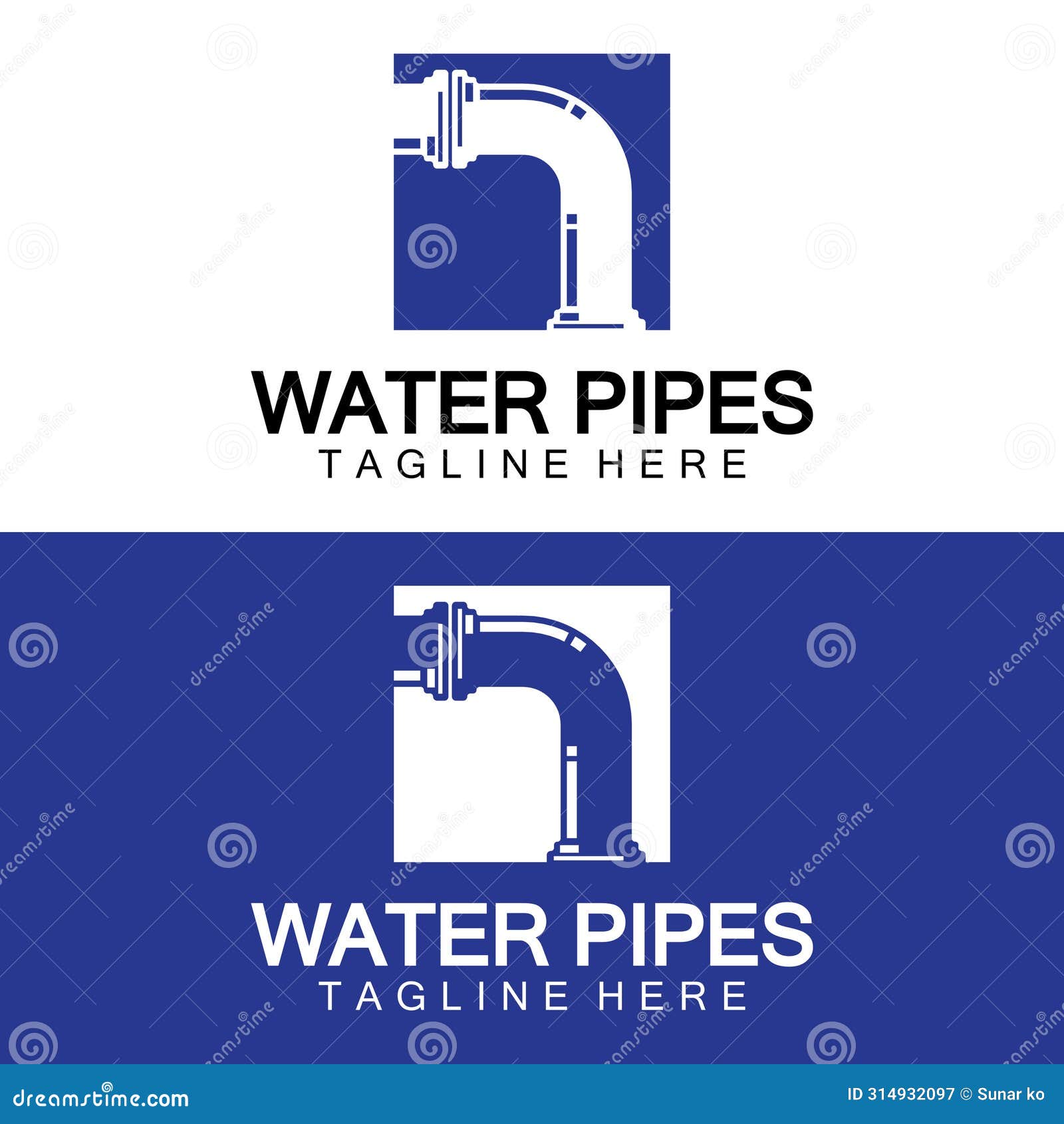 Water Pipes Logo Icon Design Template - Vector Stock Illustration ...