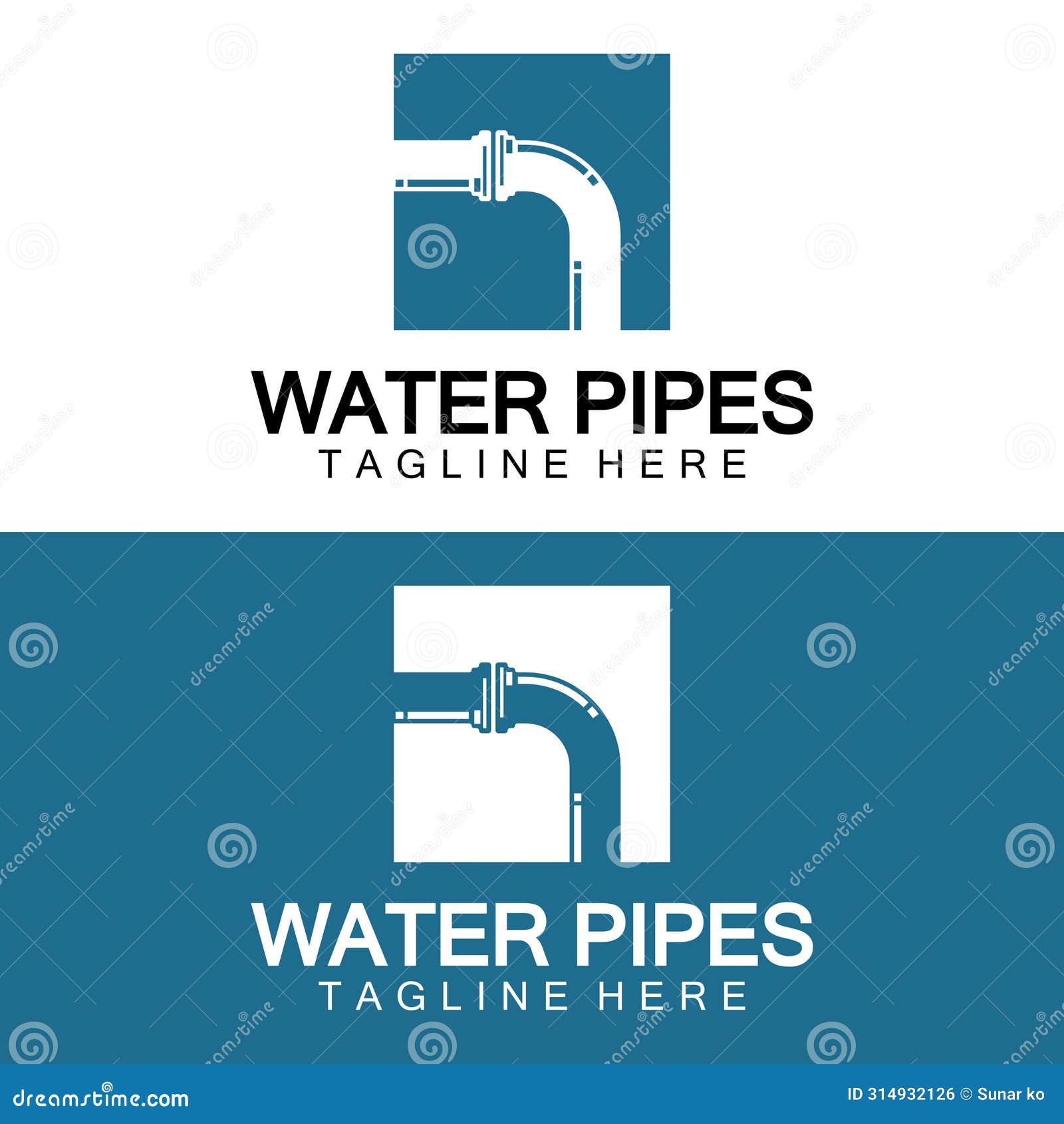 Water Pipes Logo Icon Design Template - Vector Stock Illustration ...