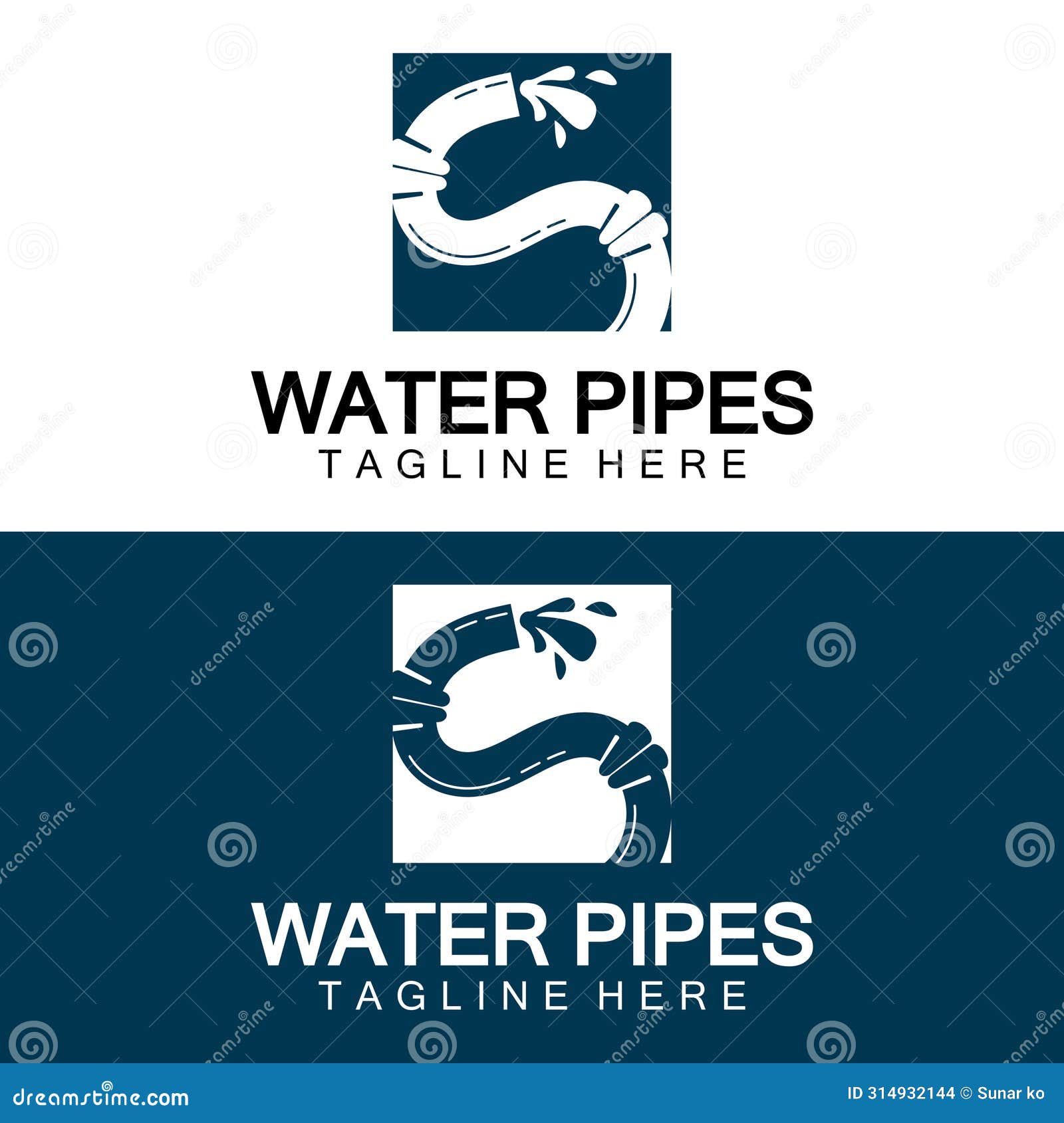 Water Pipes Logo Icon Design Template - Vector Stock Illustration ...