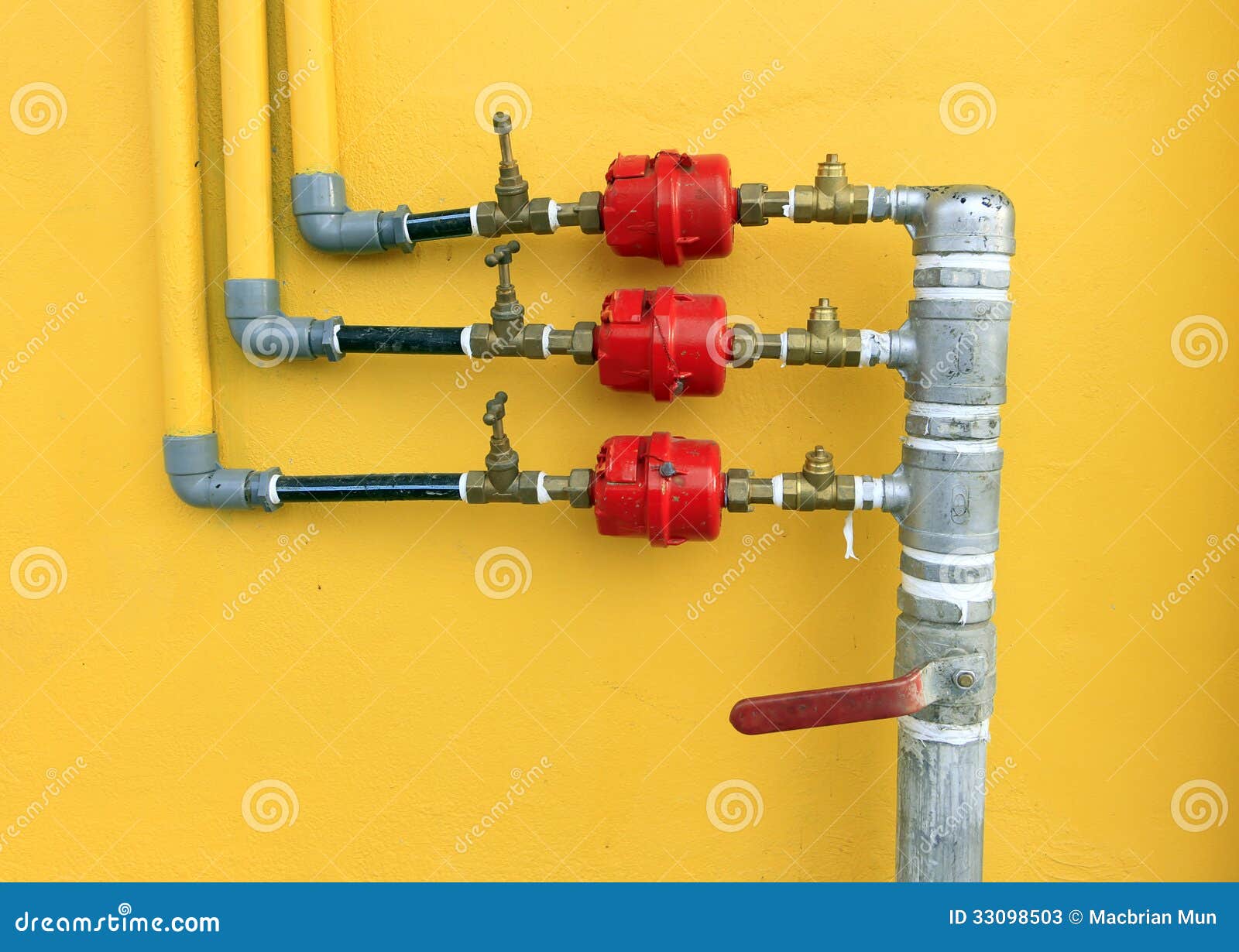 Water pipes and meter stock image. Image of dial, measurement - 33098503