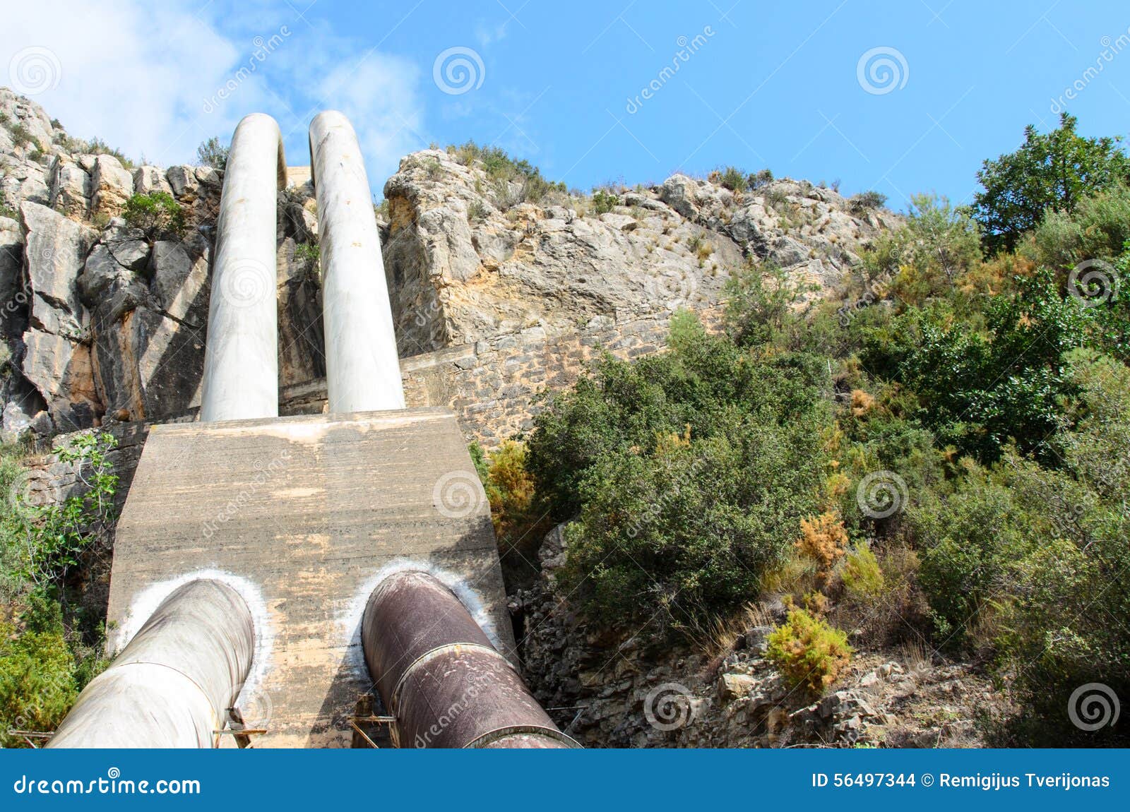 Water Pipes in the Mountain Stock Photo - Image of transportation ...