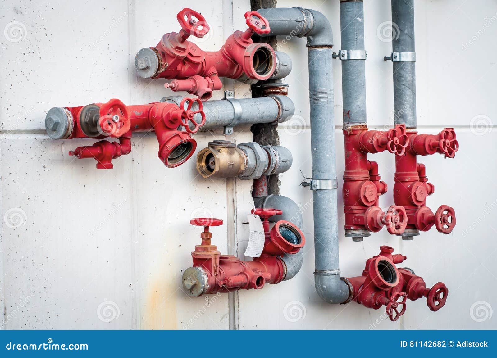 Red Valves For Fire Extinguishers Stock Photo | CartoonDealer.com ...