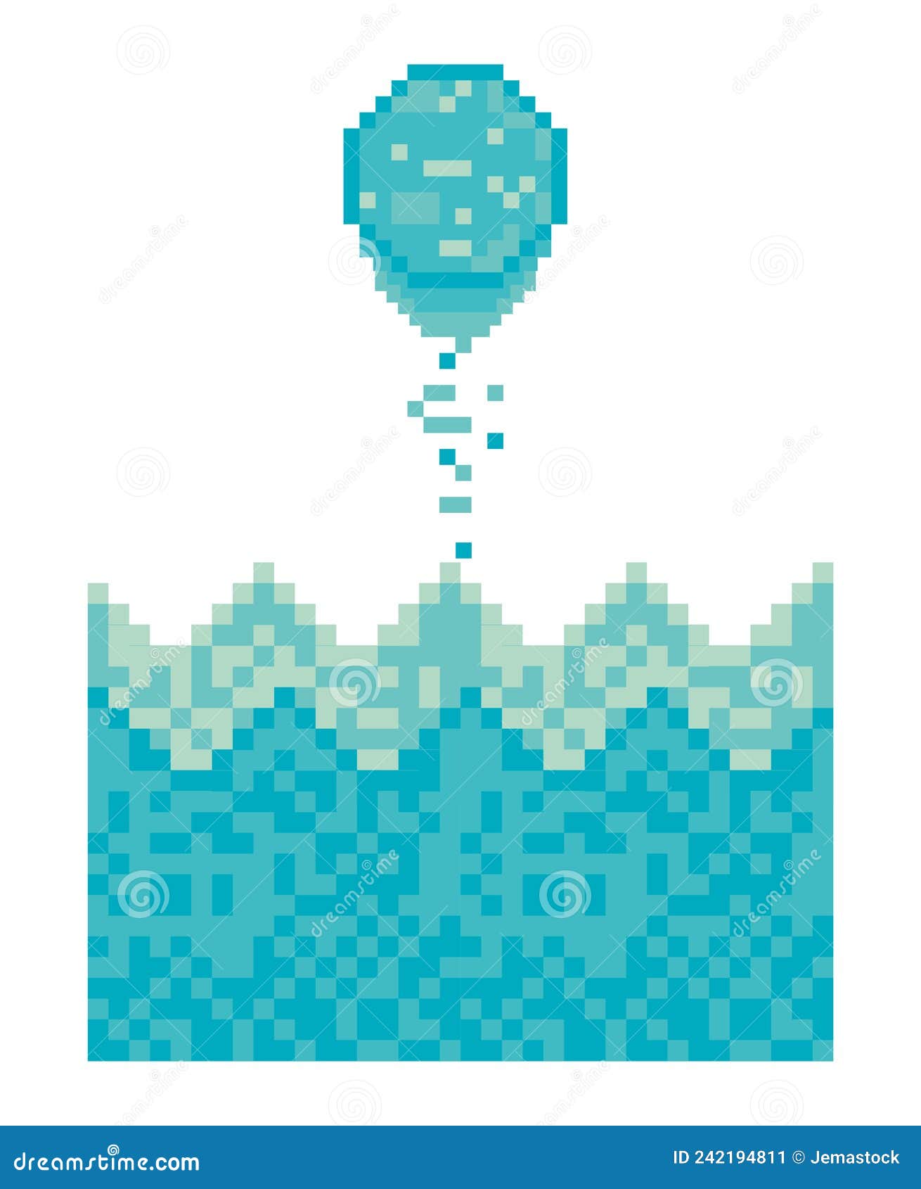 Water pixel art stock vector. Illustration of retro - 242194811
