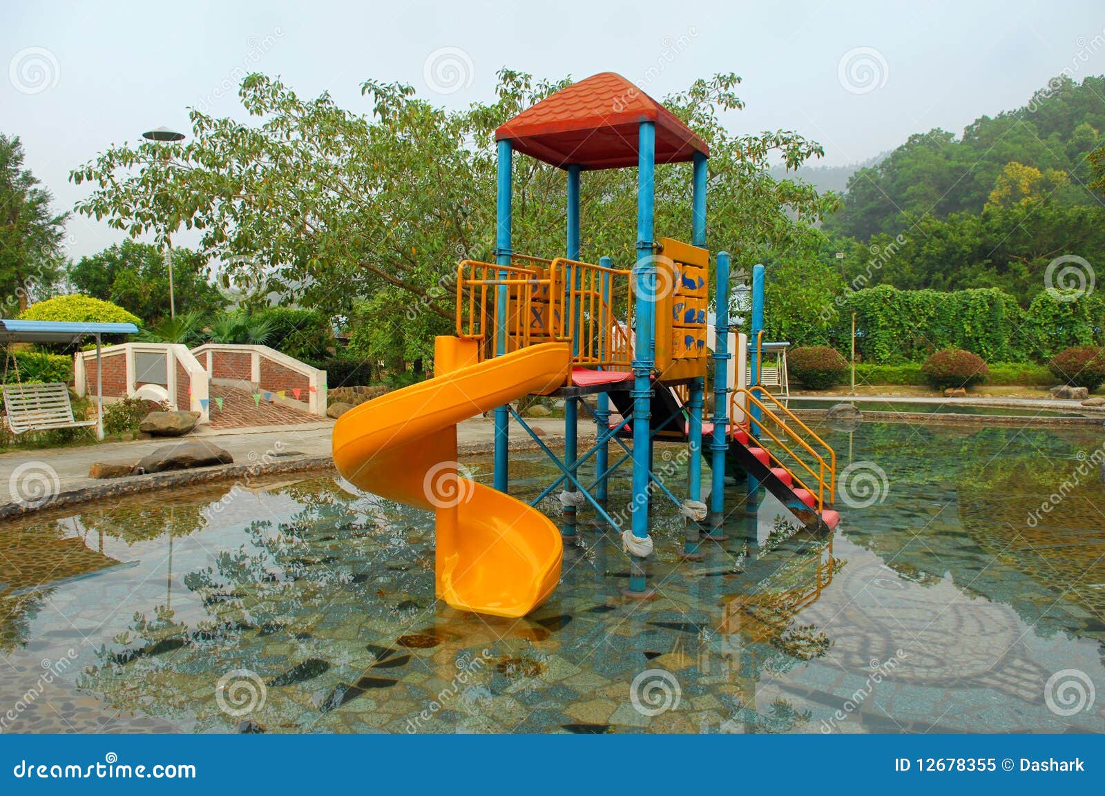 Water playground stock image. Image of hanging, equipment - 12678355