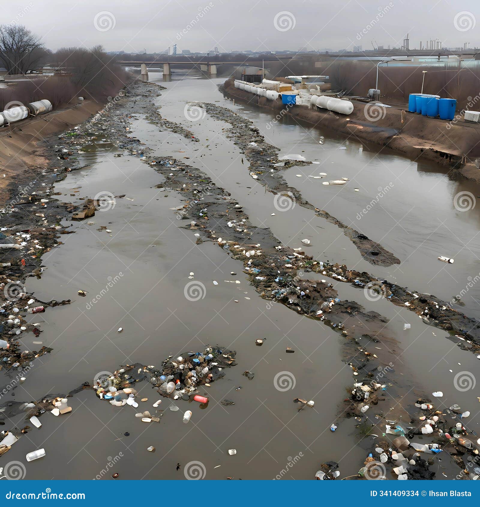 Waste Pollution in Rivers Causes Damage To the Ecosystem Stock ...