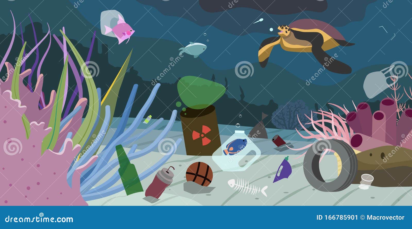 Water Pollution Background stock vector. Illustration of polluted ...