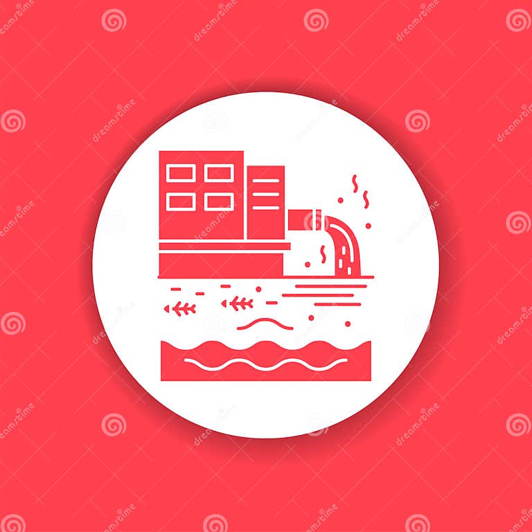 Water Pollution Black Glyph Icon. Environmental Problems. Sign for Web ...