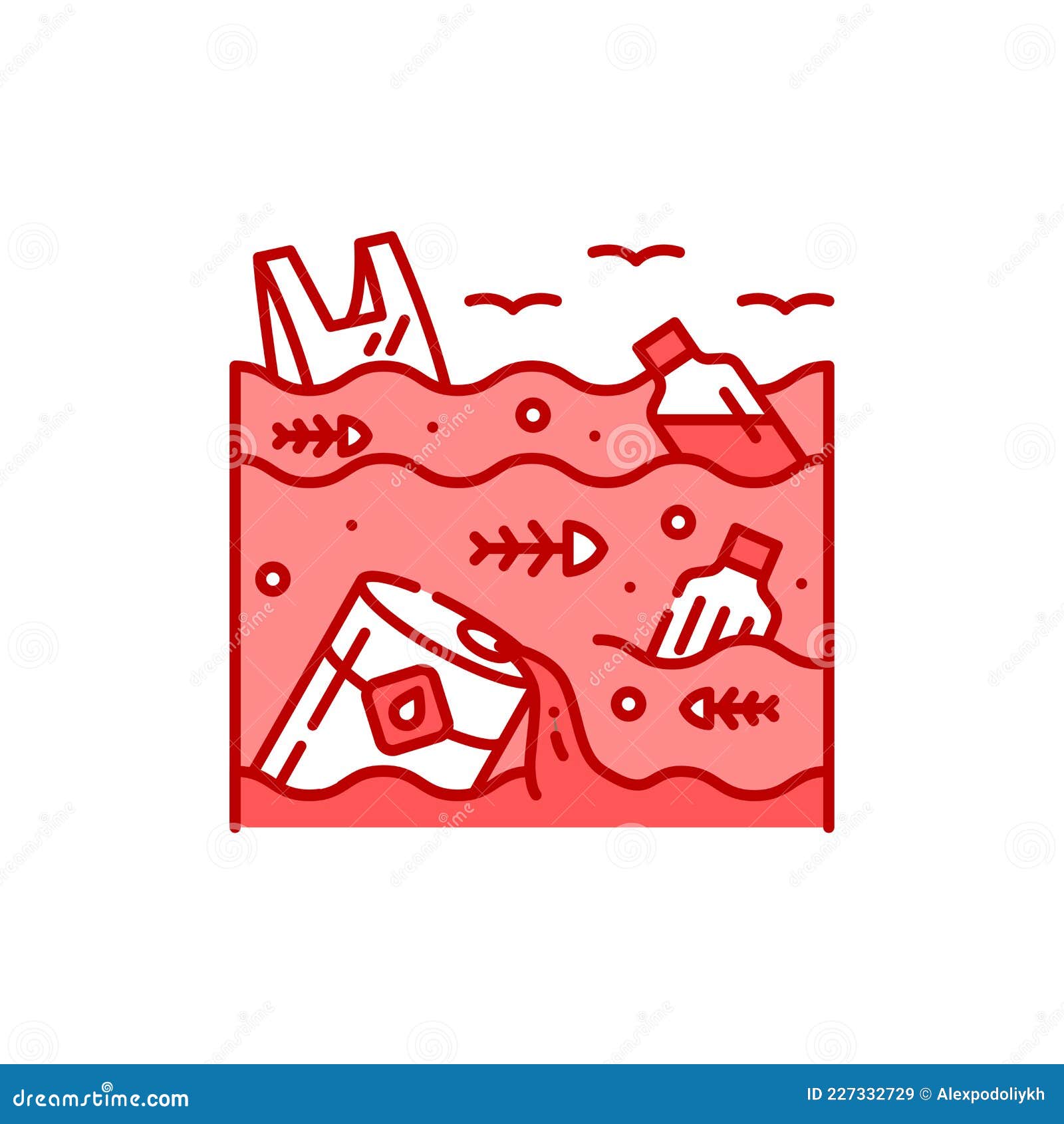 Water Pollution Color Line Icon. Environmental Problems Stock Vector ...
