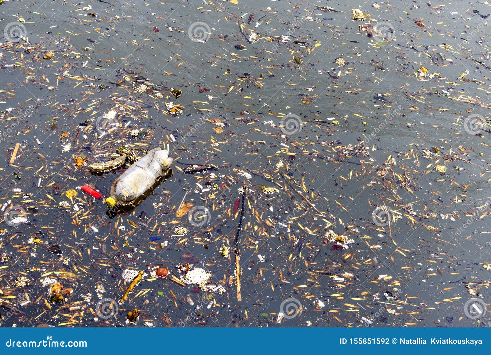 Water Pollution by Garbage. Dirty Wastewater Stock Photo - Image of ...