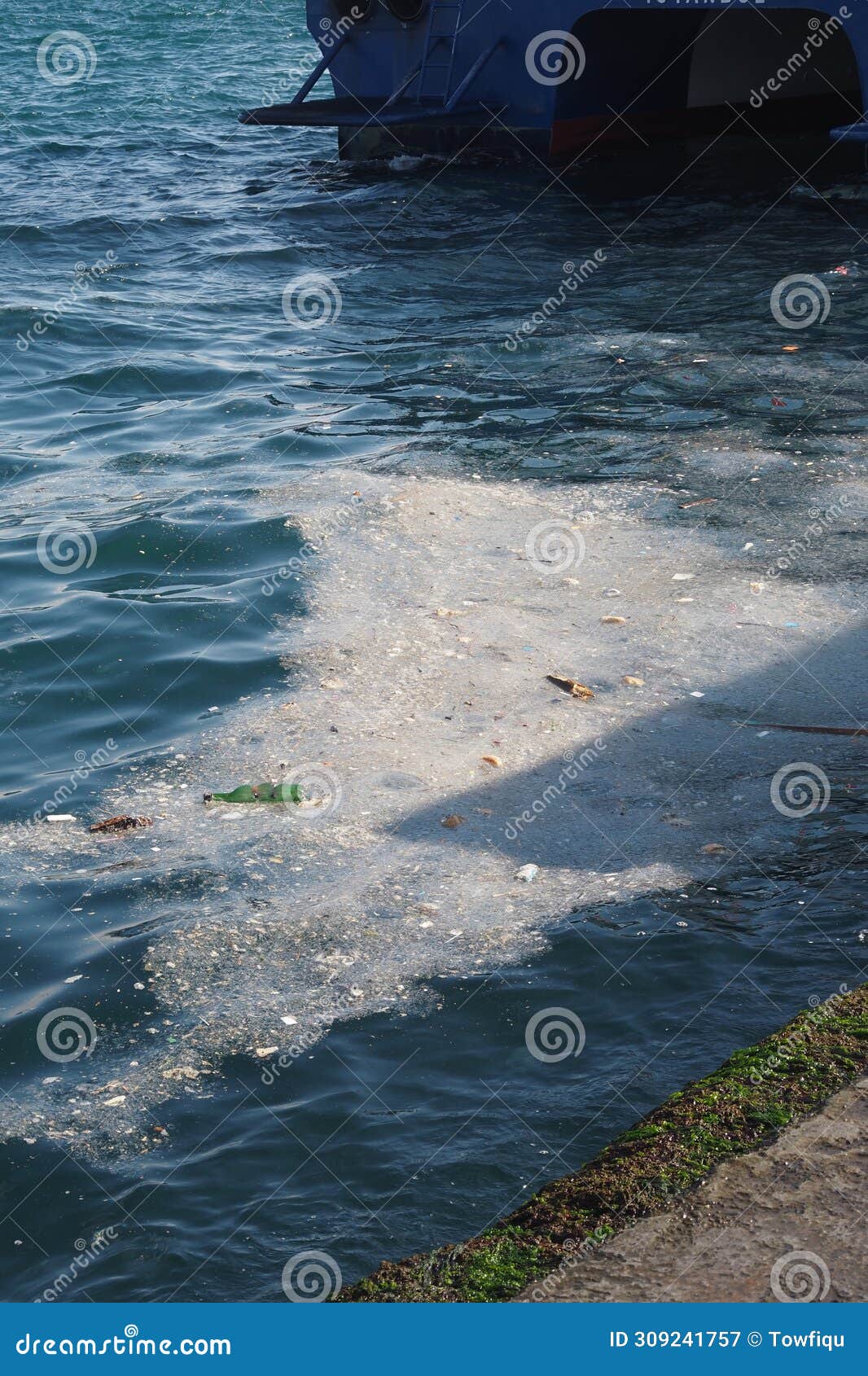 Water Pollution with Garbage on Water Stock Image - Image of filth ...