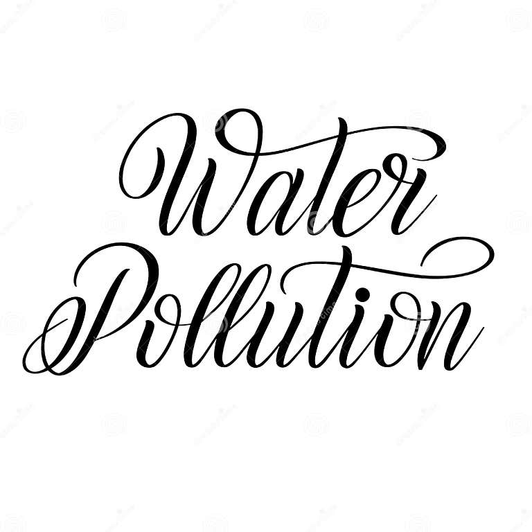 Water Pollution. Graphic Element for Ecological Stuff. Stock Vector ...