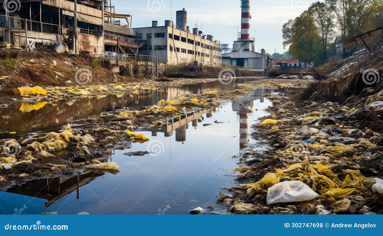Water Pollution in River with Trash. Stock Photo - Image of disaster ...